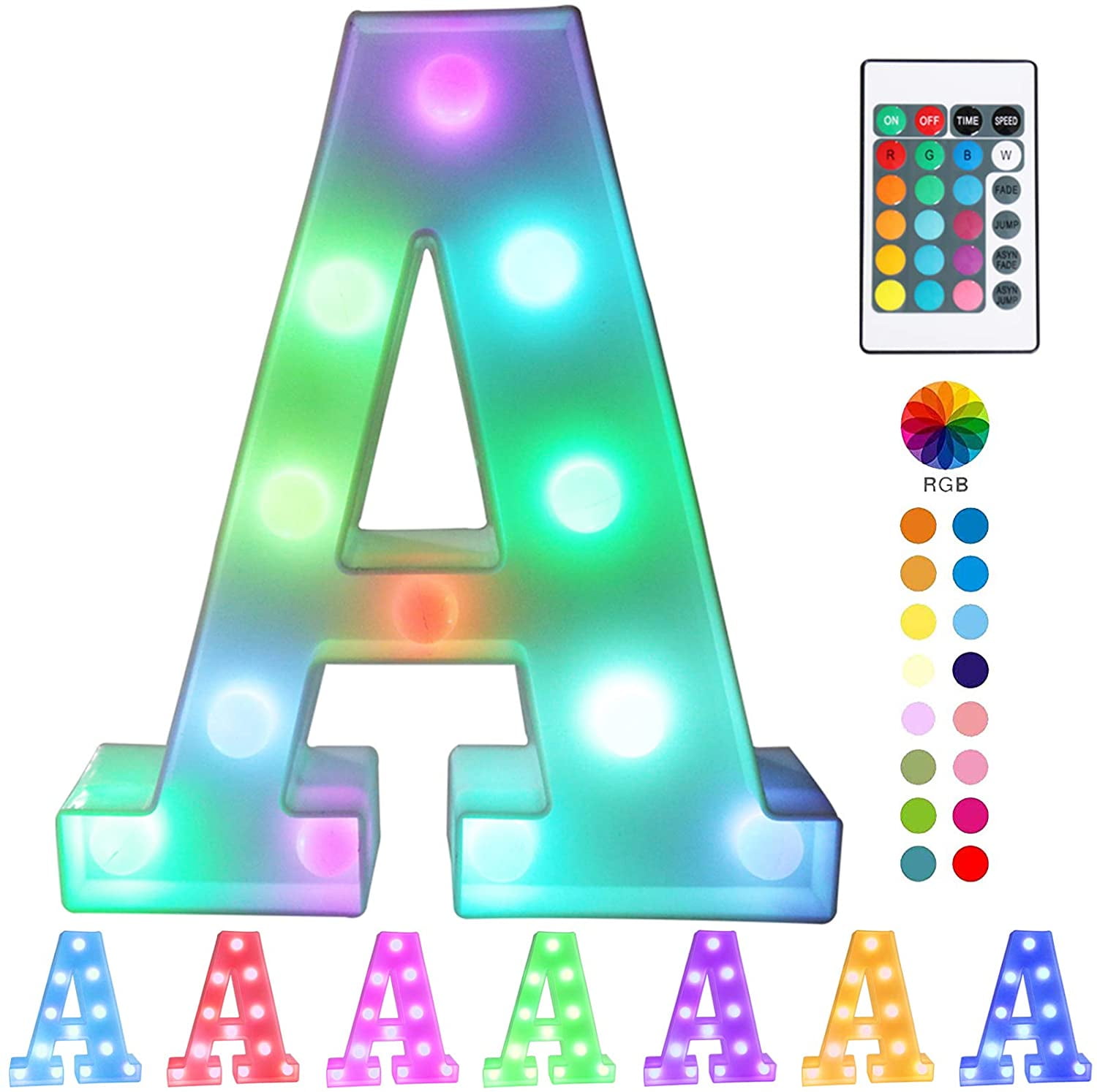 Pooqla Colorful LED Marquee Letter Lights with Remote – Light Up ...