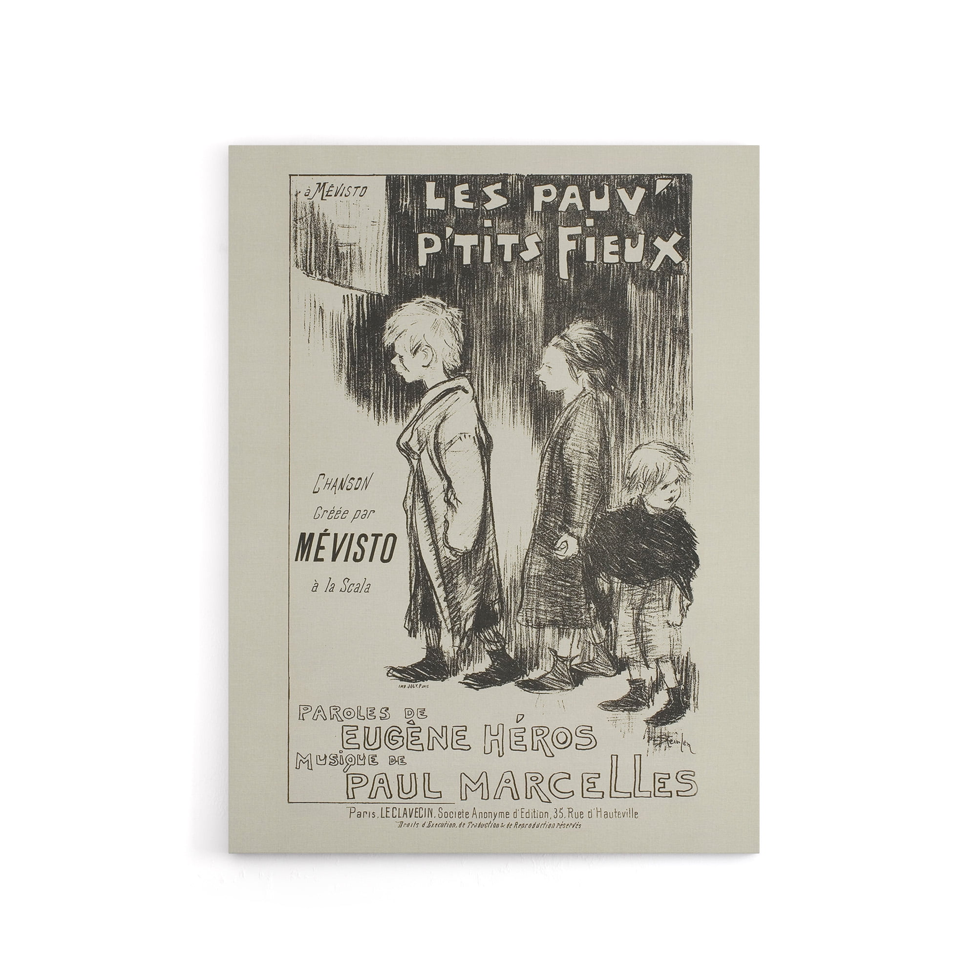 Poor Little Things Poster Sketch Steinlen Canvas Wall Art 18x24 ...