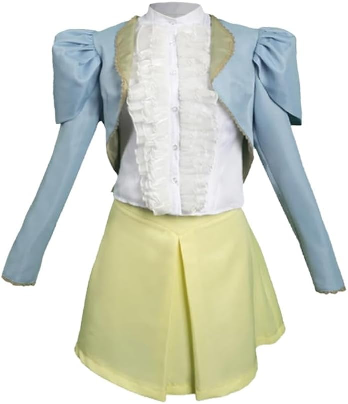 Poor Things Bella Baxter Outfits Set Blue Coat Yellow Skirts Outfit ...