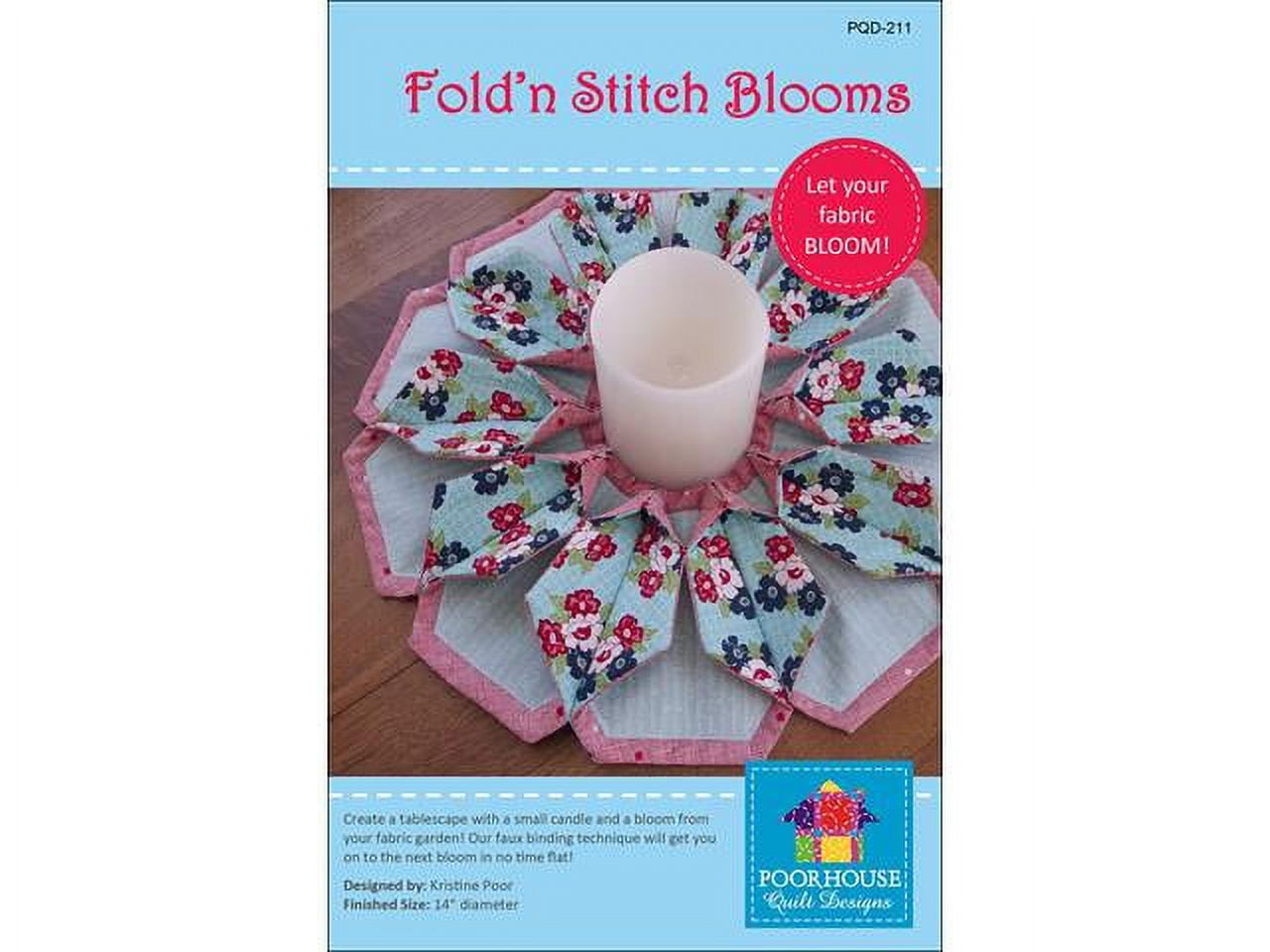 Poorhouse Quilt Designs Fold 'n Stitch Blooms Quilt Pattern - Walmart.com