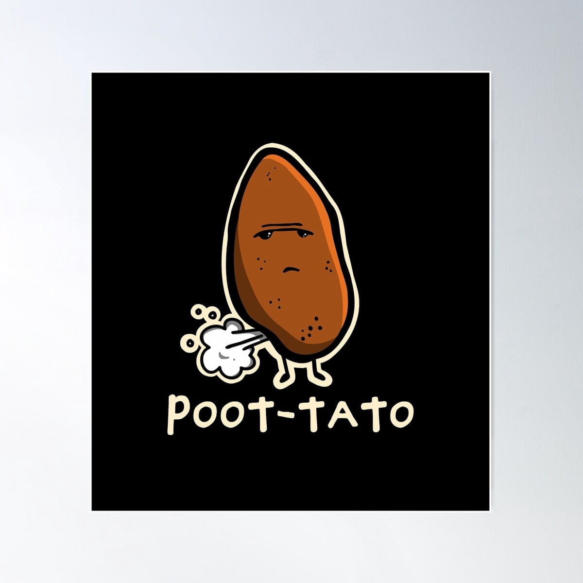 Poot-Tato, Kawaii Potato Food Pun Poster Wall Art, UNFRAMED PAPER ...
