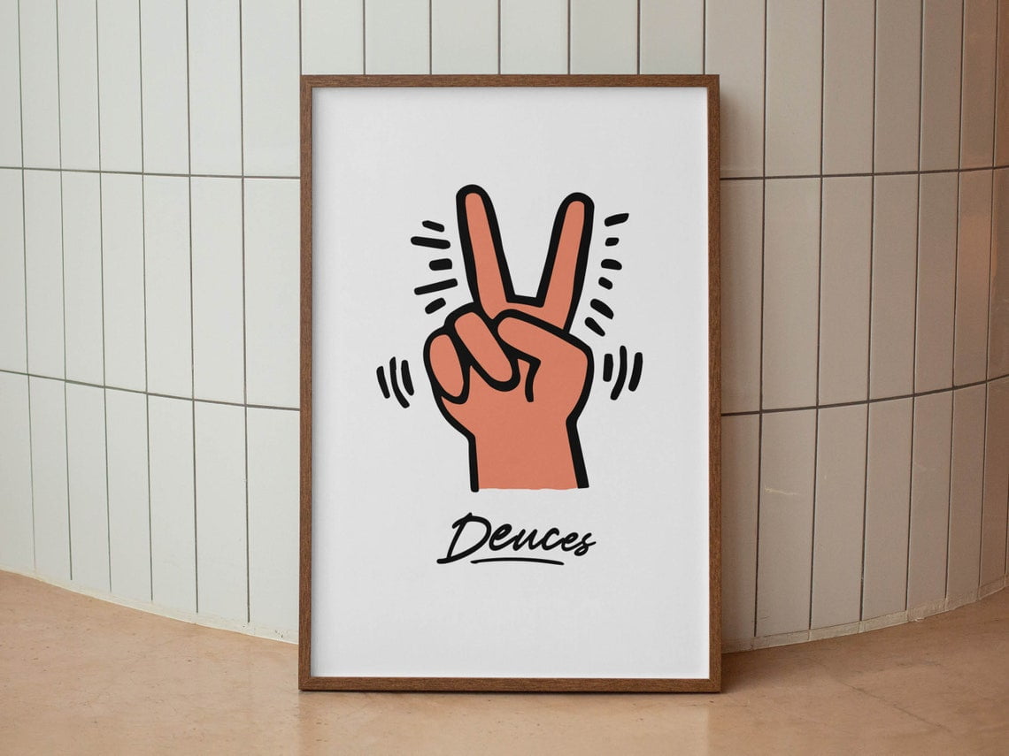 Pop Art Bathroom Art Funny Bathroom Print Deuces Bathroom Wall Decor ...