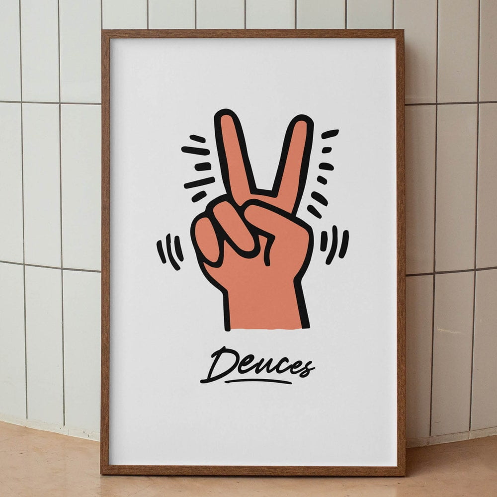 Pop Art Bathroom Art Funny Bathroom Print Deuces Bathroom Wall Decor Guest Bathroom Sign Pink ...