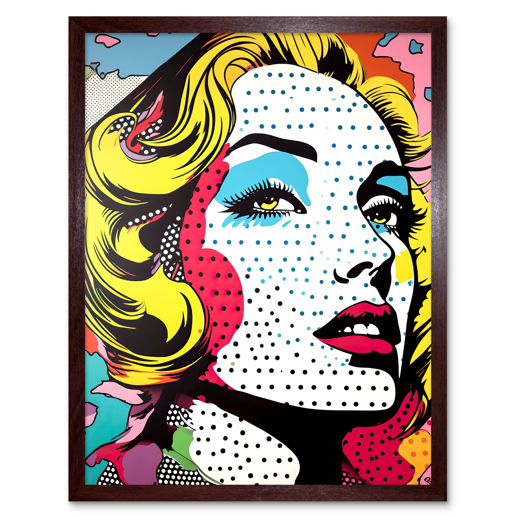 Pop Art Blonde Woman Face Halftone Comic Book Style Retro Glam Fashion ...
