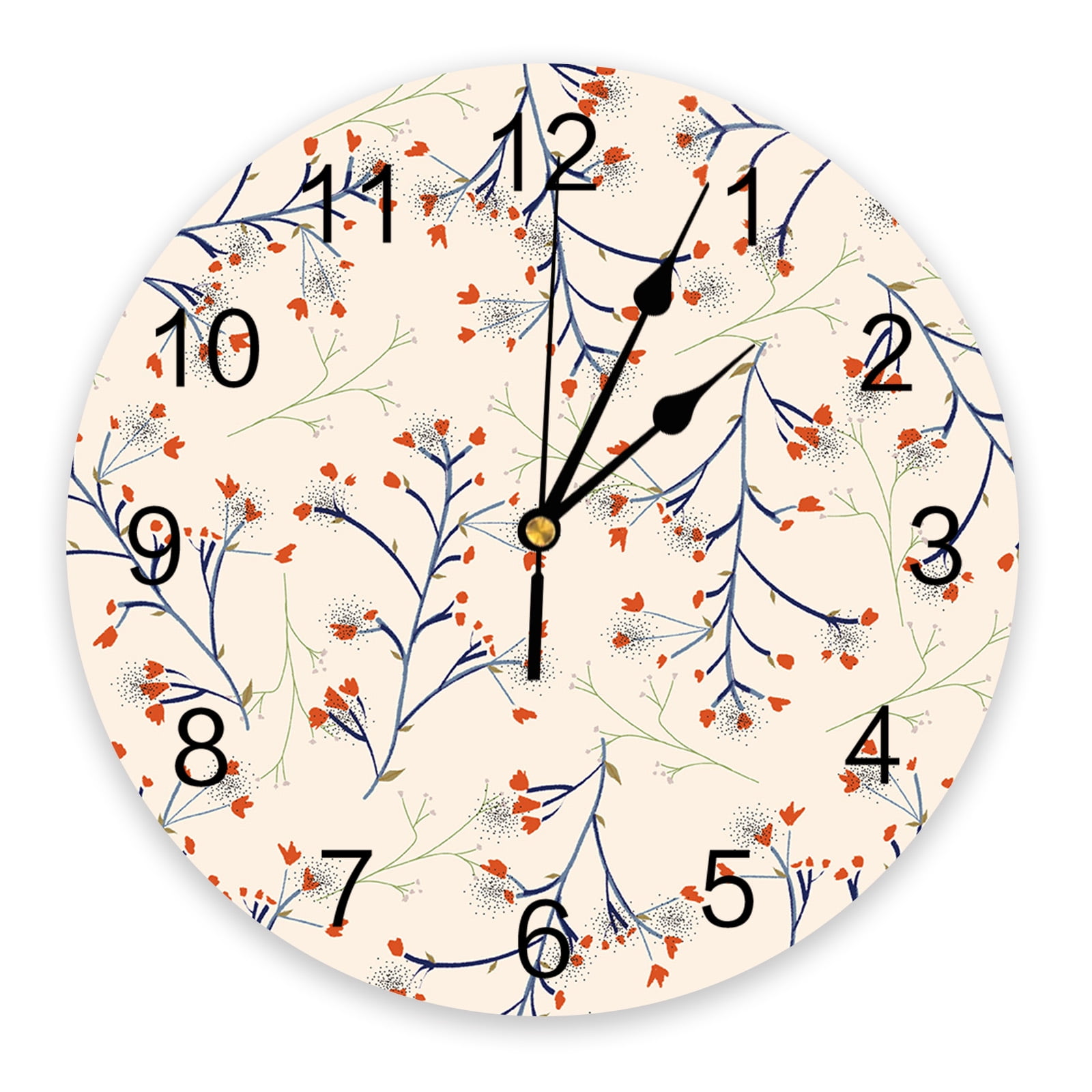 Pop Art Botanical Floral Plant PVC Wall Clocks Modern Home Wall Decor ...