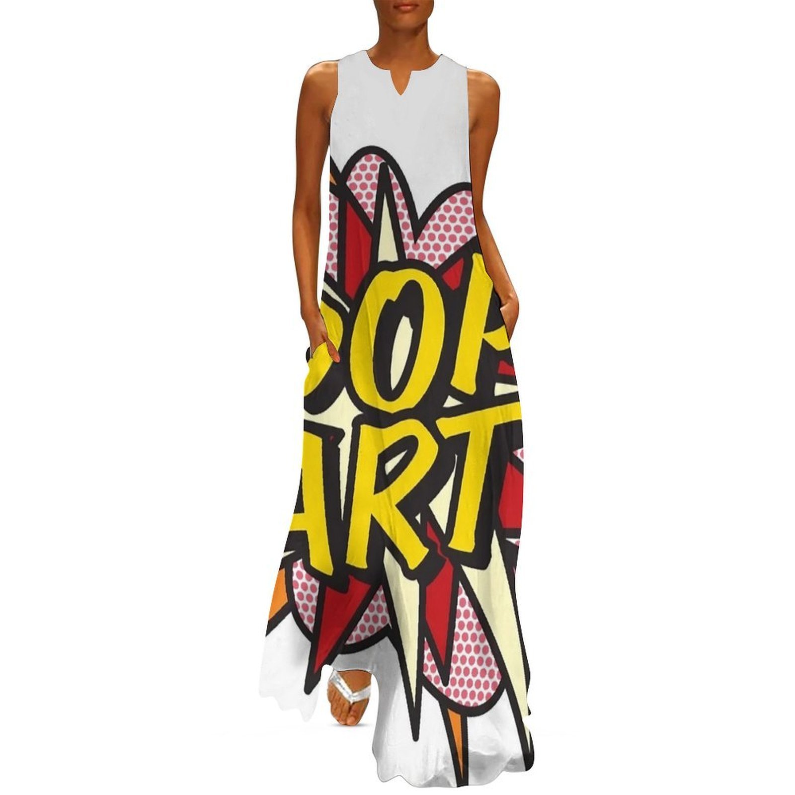 Pop Art Burst Long Dress luxury evening dresses women clothing new ...
