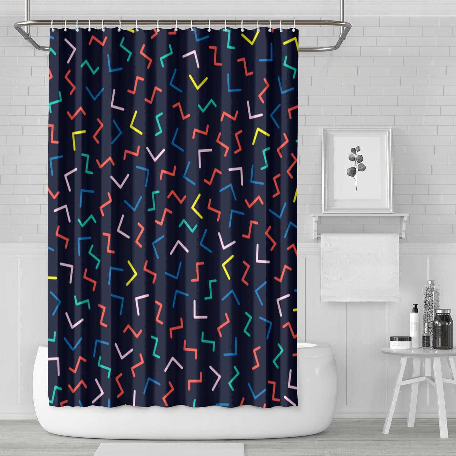 Pop Art Colorful Shower Curtain 72x72 Inch Modern Waterproof Bath Drape ...
