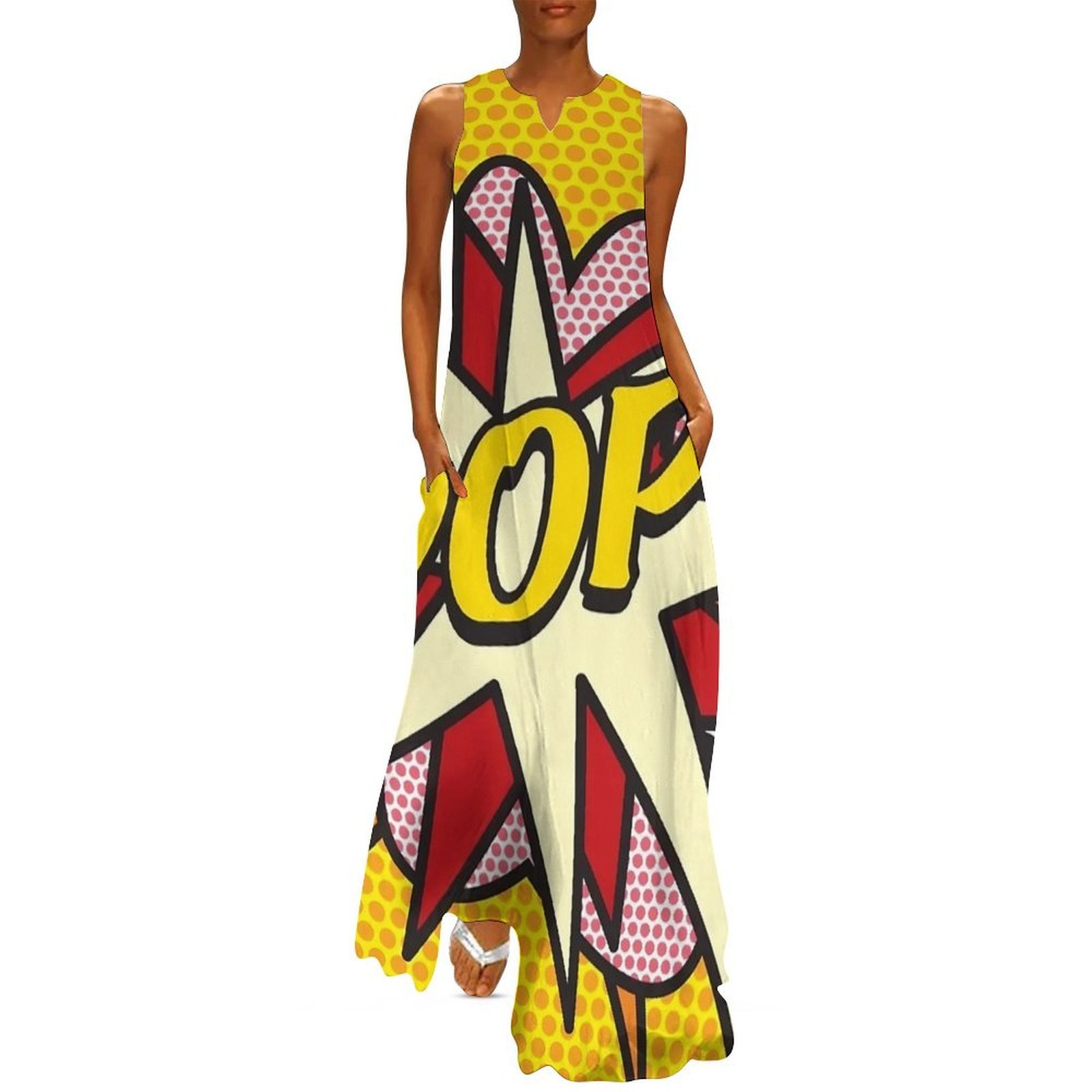 Pop Art Comic Burst Long Dress Women's summer dress women's evening ...