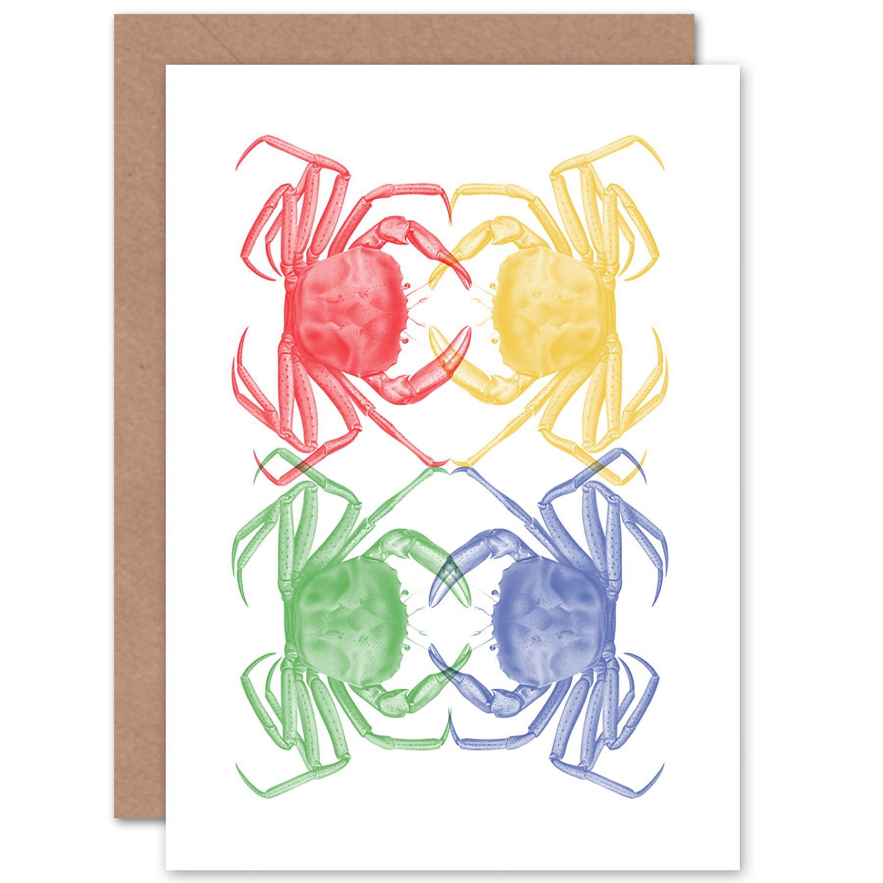 Pop Art Crabs Greetings Card Plus Envelope Blank inside - Walmart ...