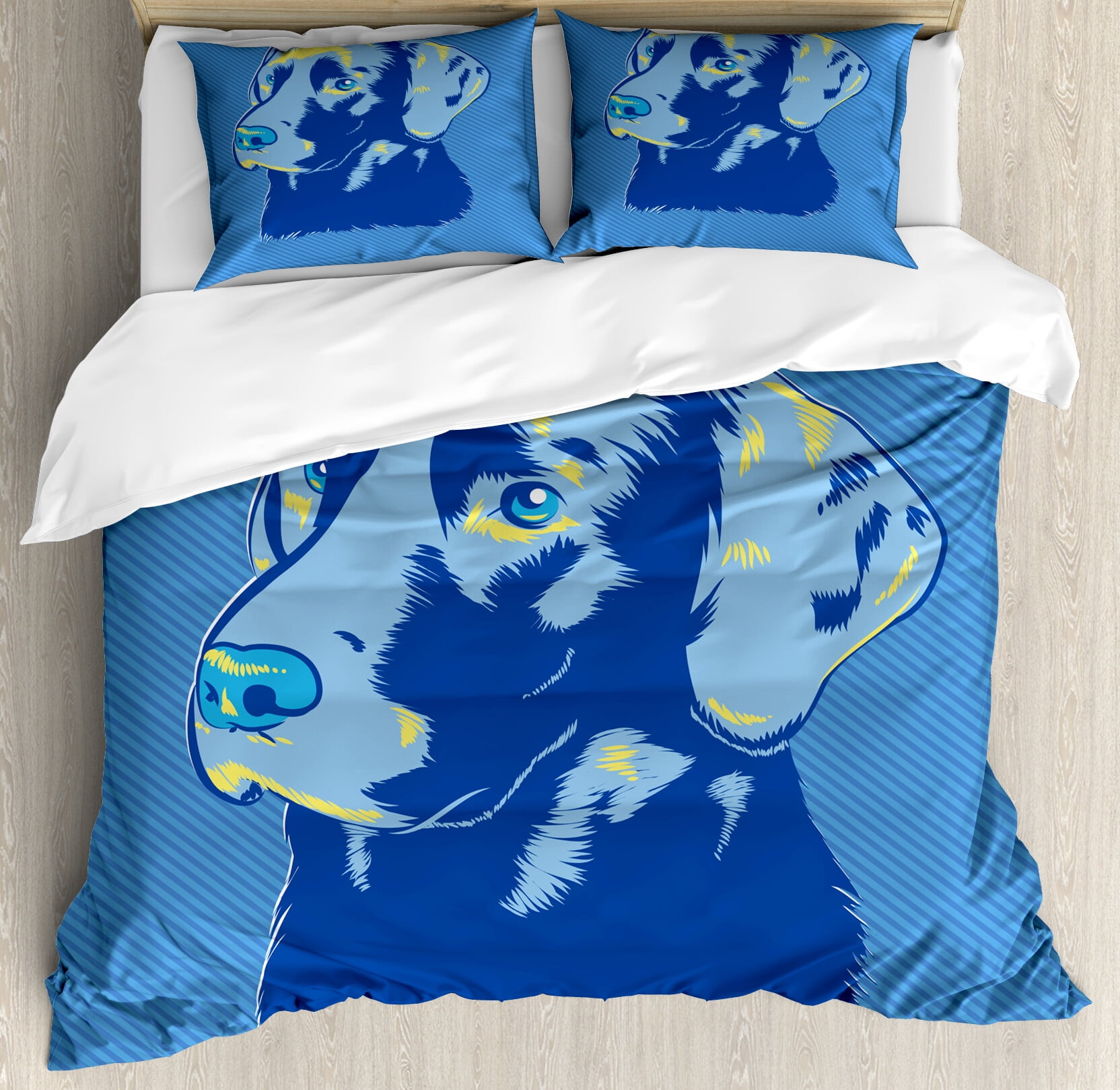 Pop-Art Duvet Cover Set, Domestic Labrador Retriever Dog Portrait ...