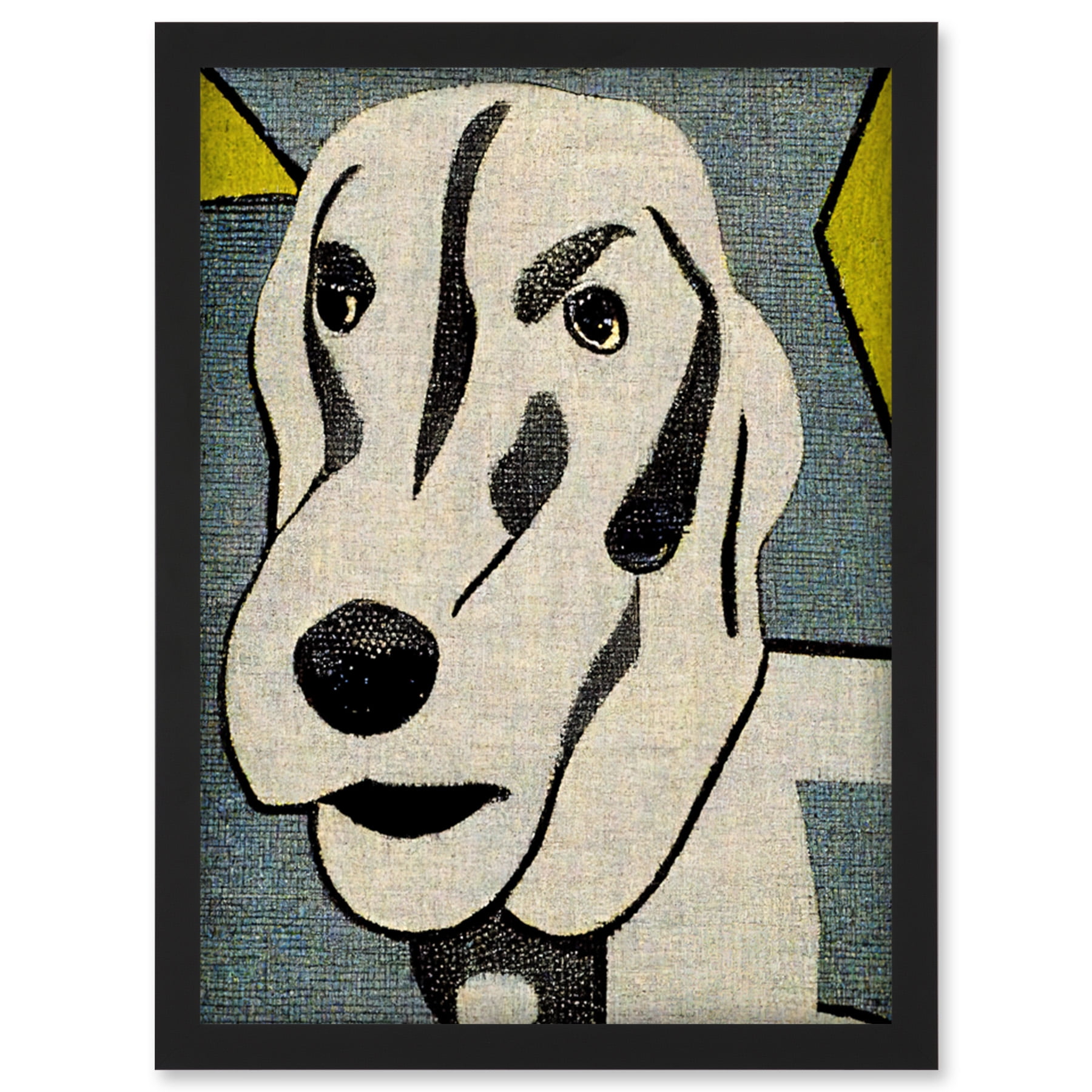 Pop Art Fun Halftone Dog Artwork Framed Wall Art Print A4 - Walmart.com