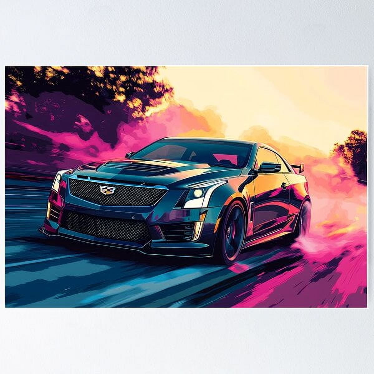 Pop Art Gunmetal Grey Cadillac Ats-V Coupe – Bold & Dynamic Automotive ...