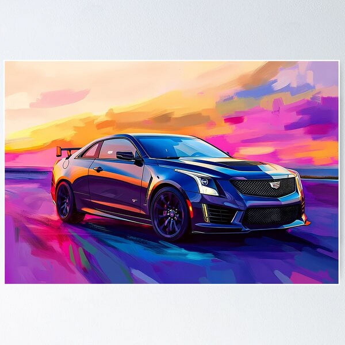 Pop Art Gunmetal Grey Cadillac Ats-V Coupe – Bold & Dynamic Automotive ...