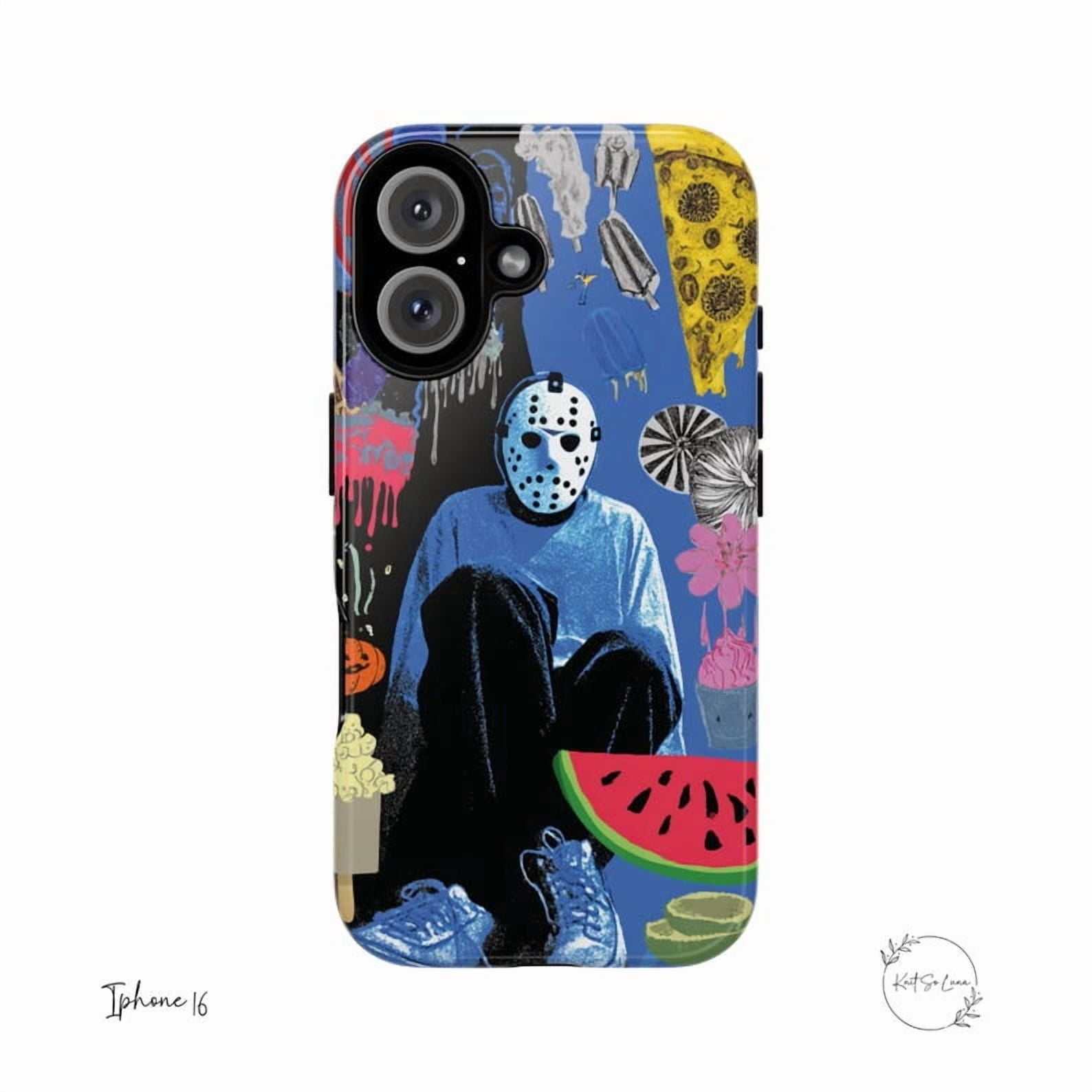 Pop Art Horror Slasher Mask Phone Case for iPhone 12-17 Pro Max Models ...