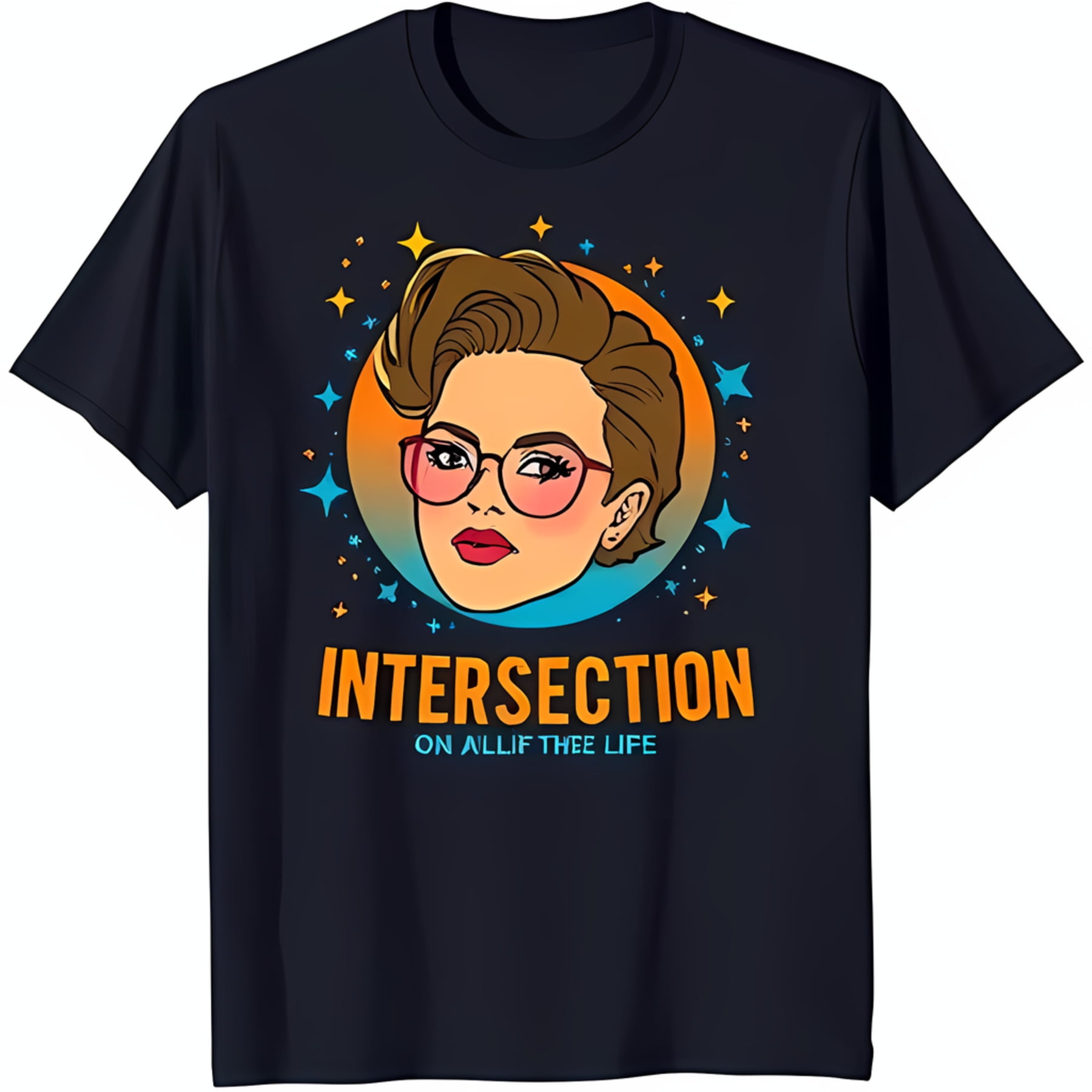 Pop Art Intersectionality T-Shirt Confident Woman in Striped Shirt Design - Walmart.com