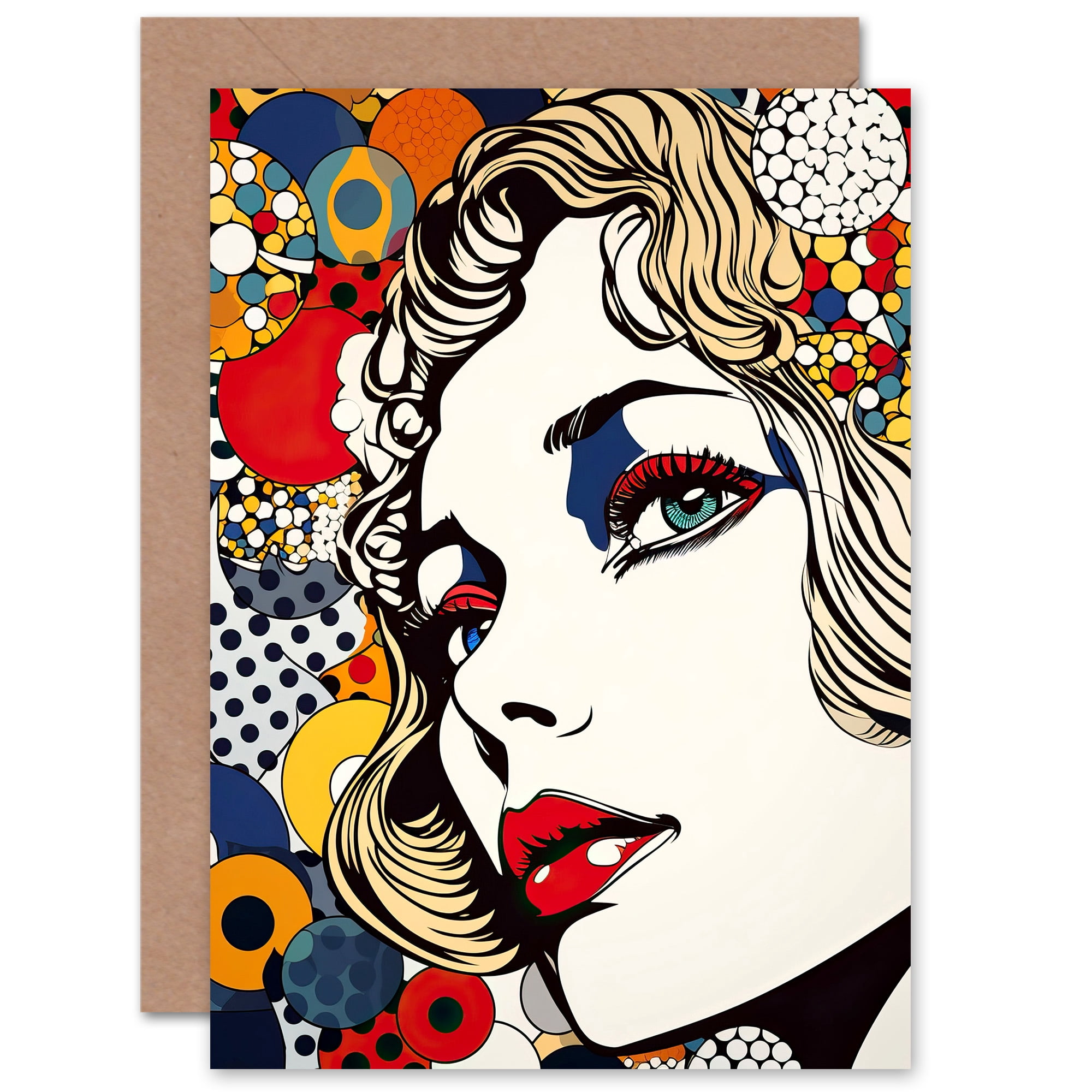 Pop Art Portrait Colourful Woman Face for Wife Her Mum Sister Daughter ...