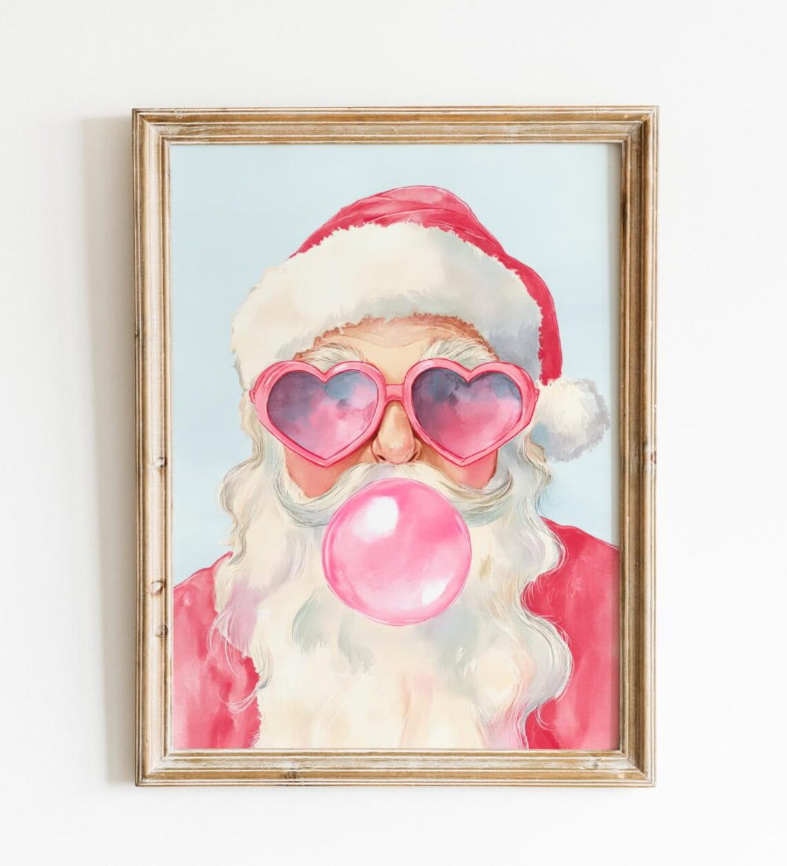 Pop Art Santa Wall Art Poster, Retro Winter Holiday Holiday Decor, Fun ...
