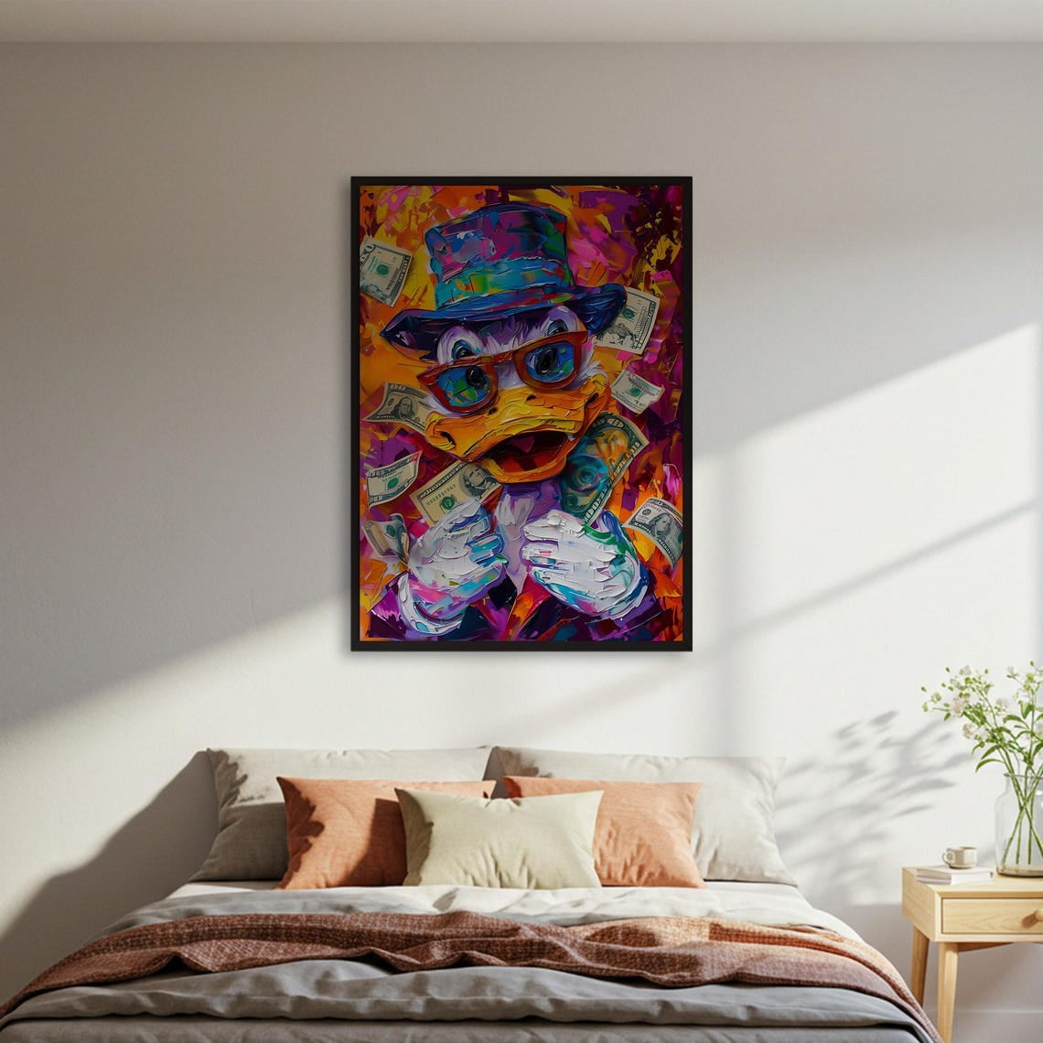 Pop Art Scrooge Mcduck Poster Print, Colorful Money Duck Wall Art, Rich ...