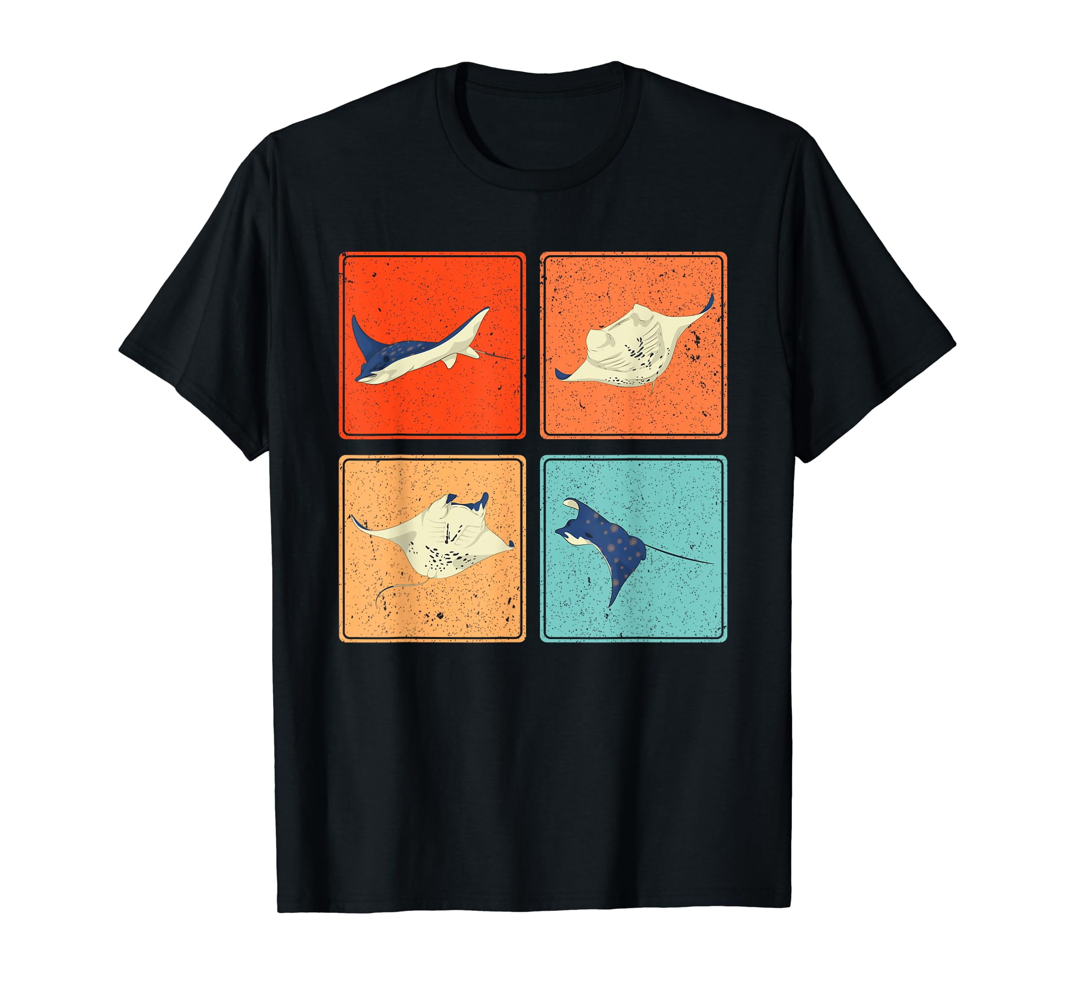 Pop Art Stingray Aquarium Animal Scuba Diver Ocean Manta Ray T-Shirt ...