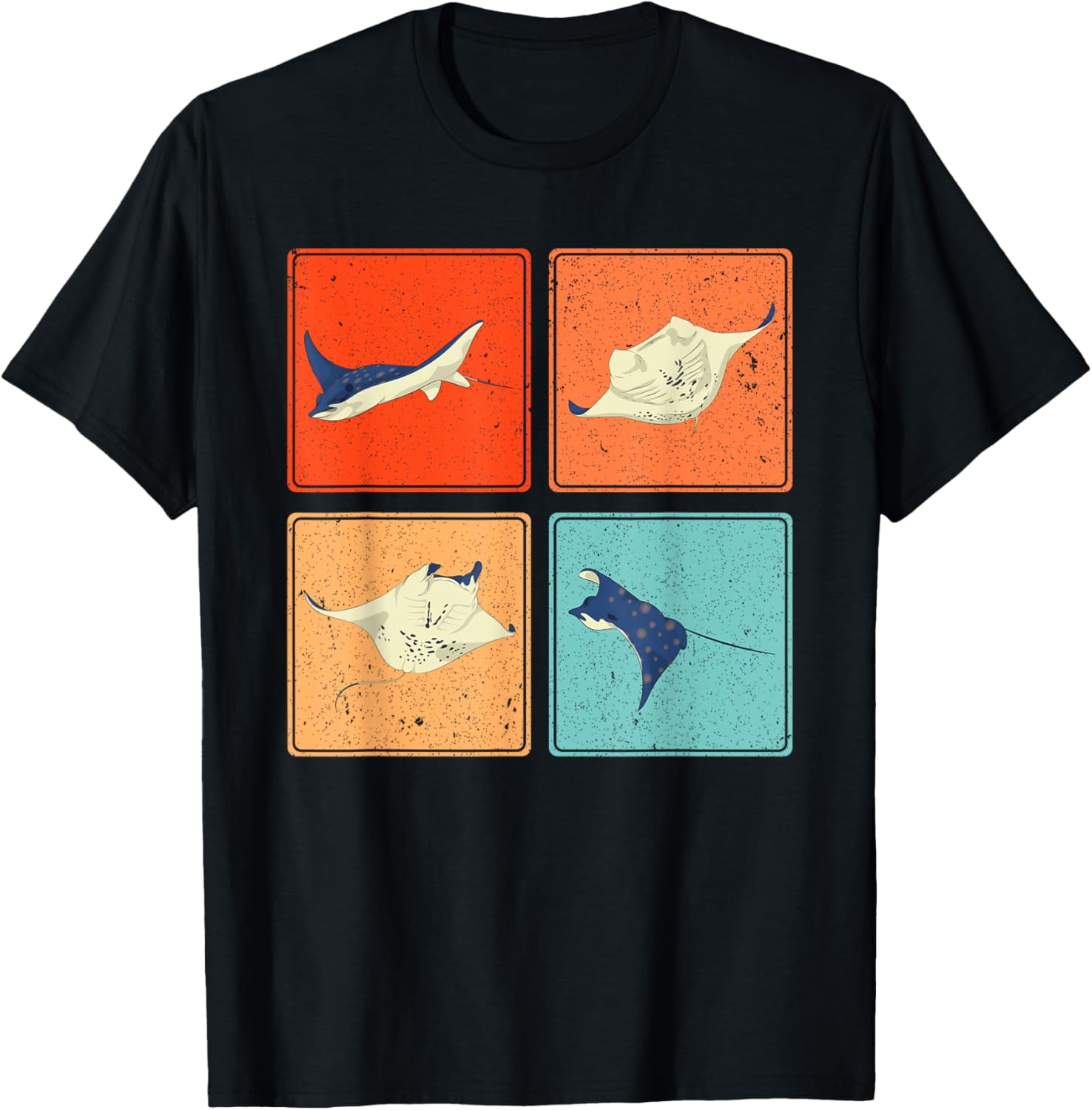 Pop Art Stingray Aquarium Animal Scuba Diver Ocean Manta Ray T-Shirt ...
