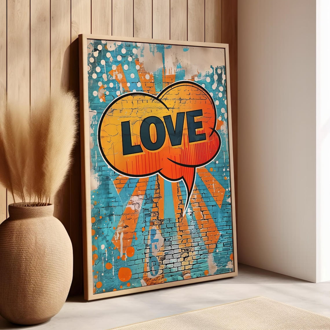 Pop Art Style Love Typography Wall Art Poster Or Print, Retro Love ...