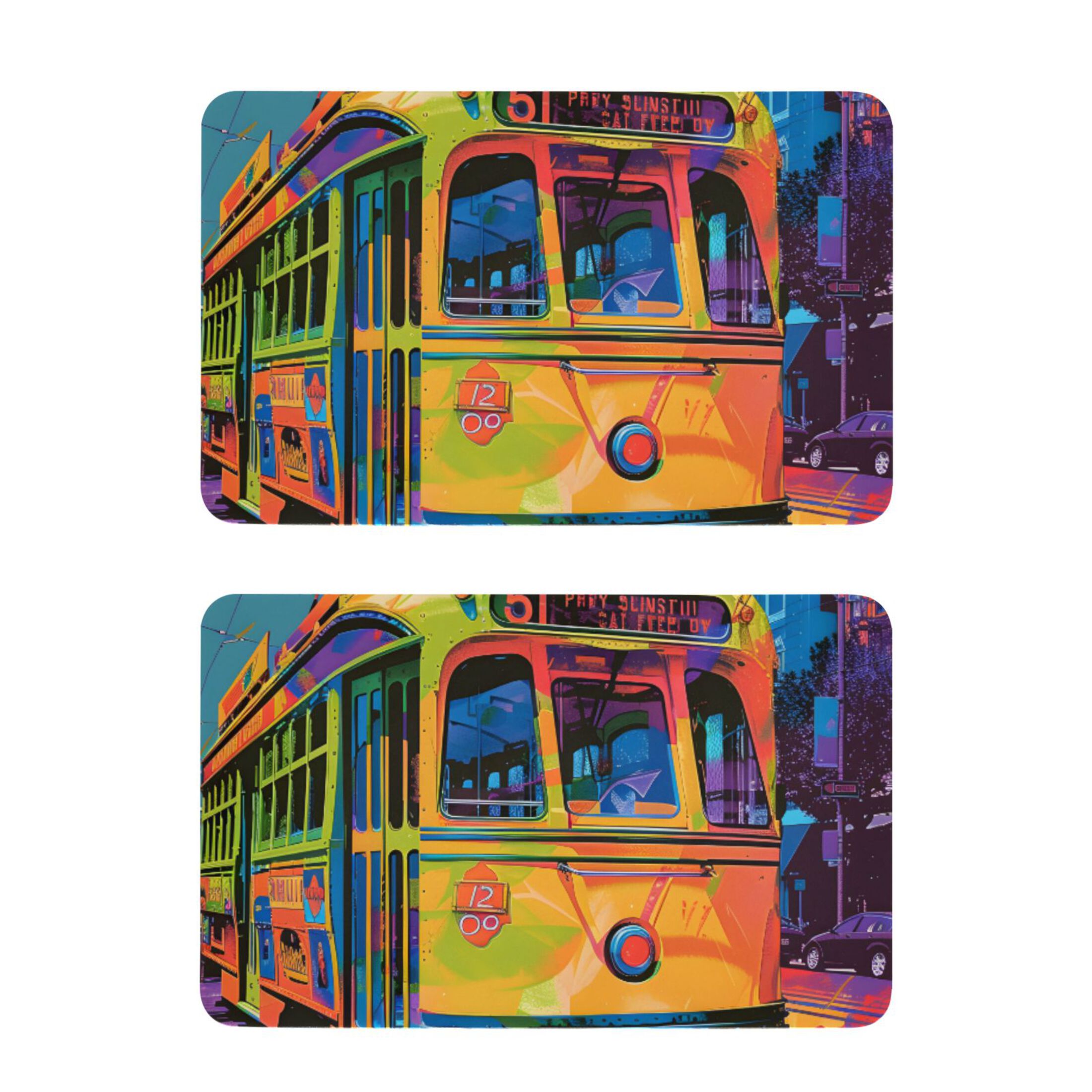 Pop Art Trolley Refrigerator Magnet Stickers Square Fridge Magnetic for ...