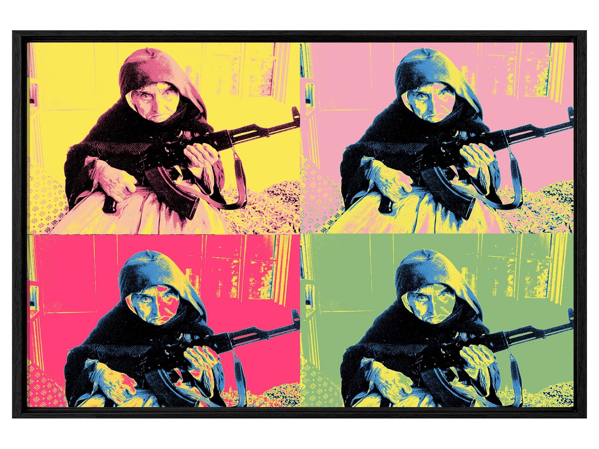 Pop Art Woman Guards Home Canvas Wall Art Anti-war Wall Art Pop Art ...