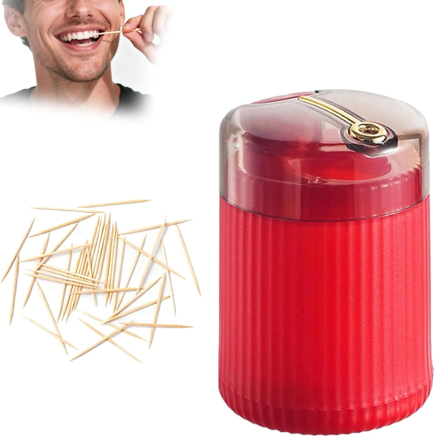 Pop Up Automatic Toothpick Holder Dispenser, Toothpick Holder with Push ...