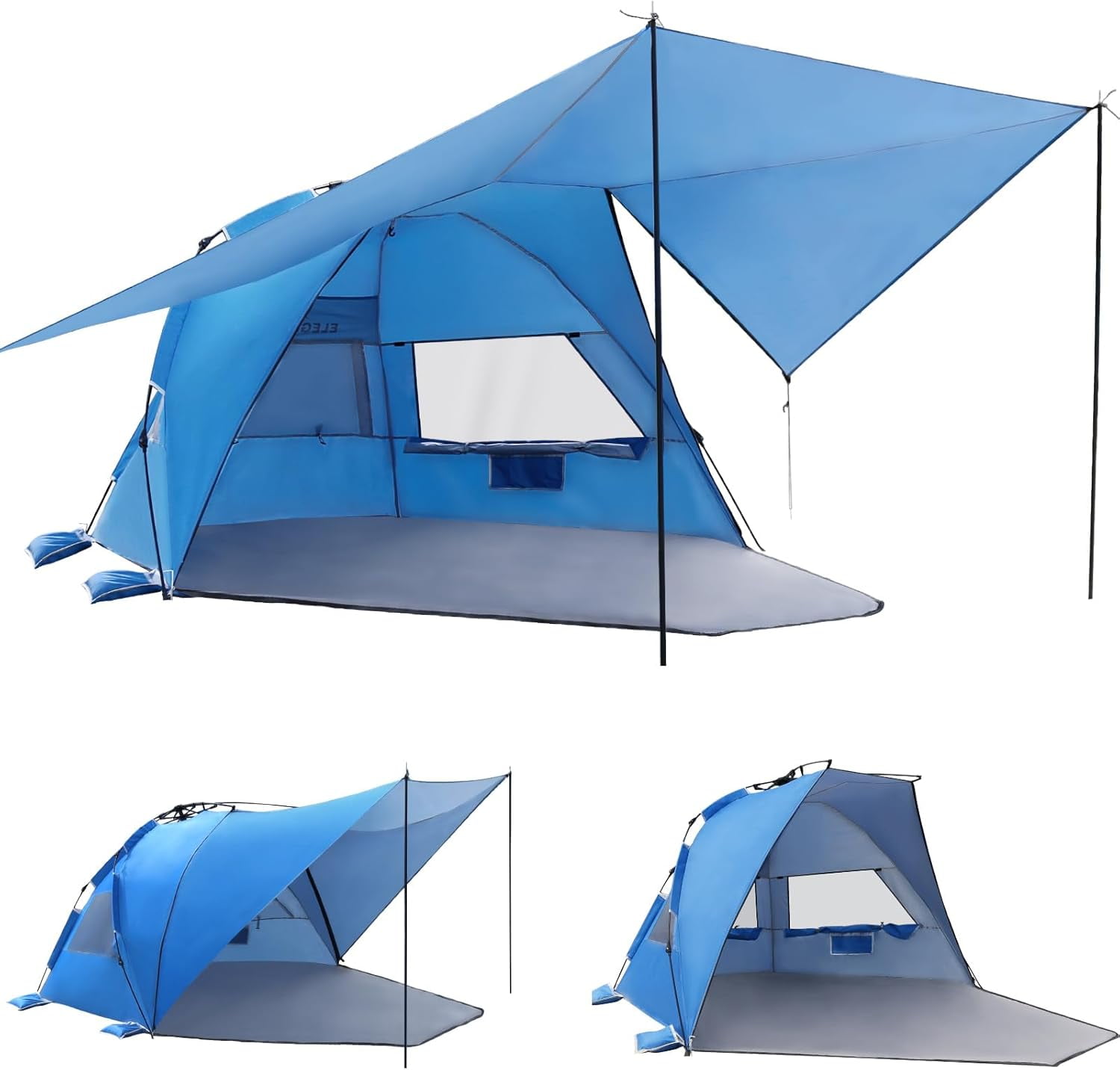 Pop Up Beach Tent Sun Shade Shelter with Removable Canopy, 4-5 Person ...