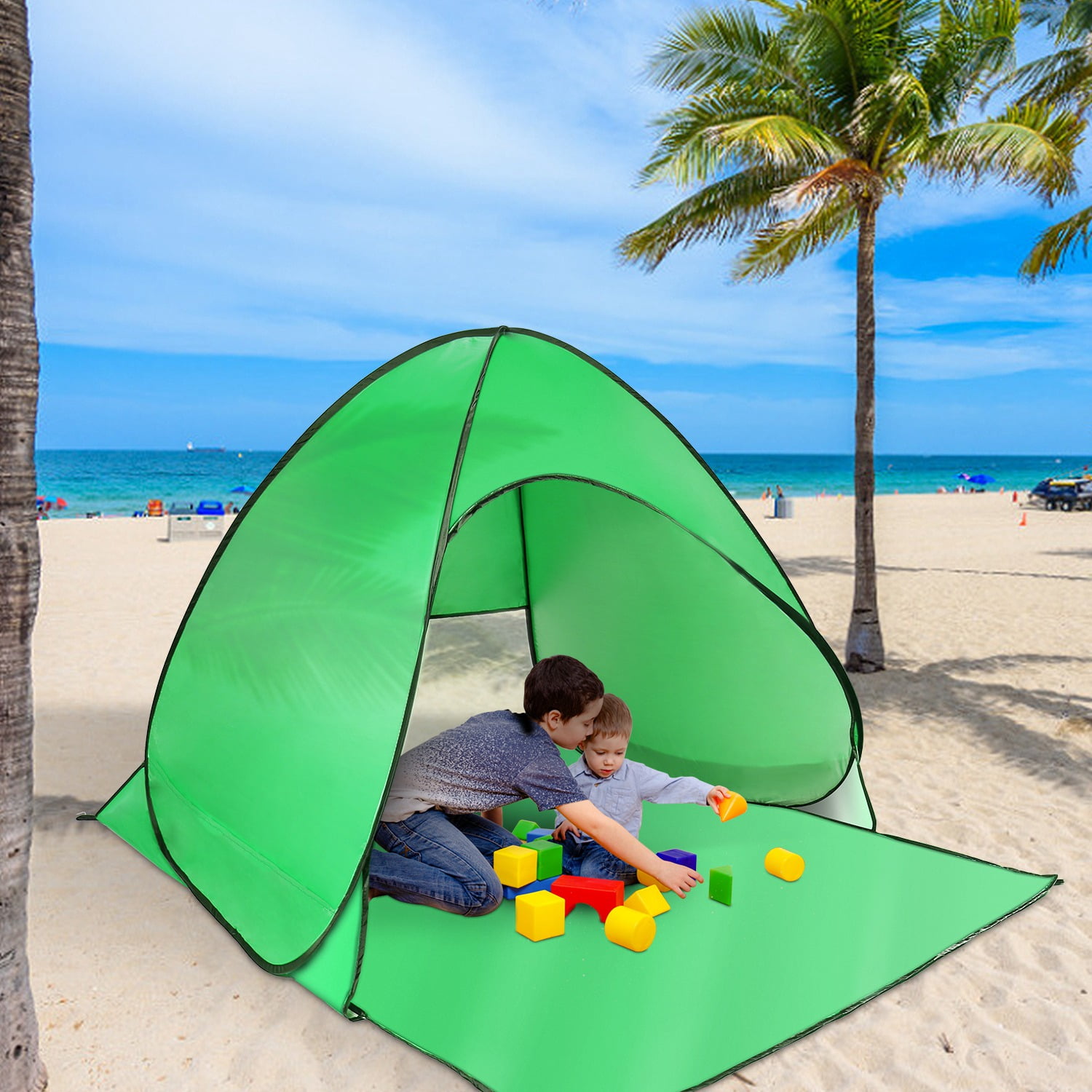 Pop Up Beach Tent Sun Shelter for 2-3 Person with UPF 50＋ UV Protection ...