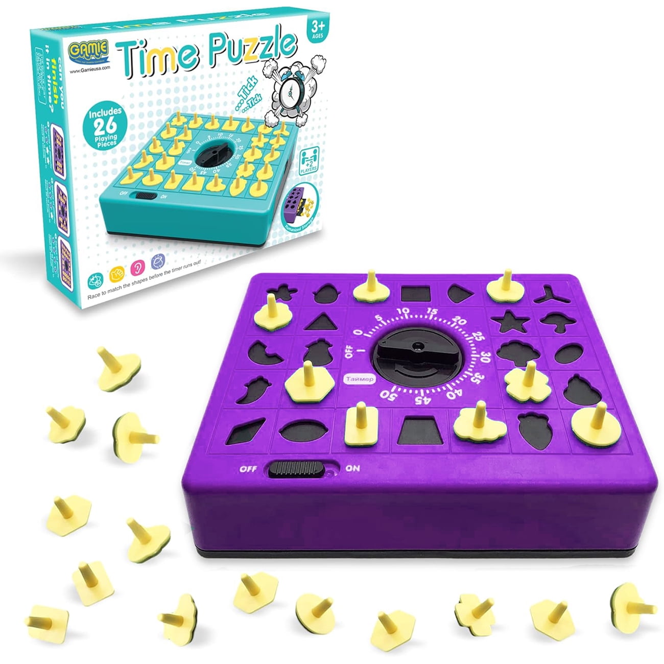 Pop Up Board Game (26 Pieces), Shape Matching Puzzles for Kids, Early ...