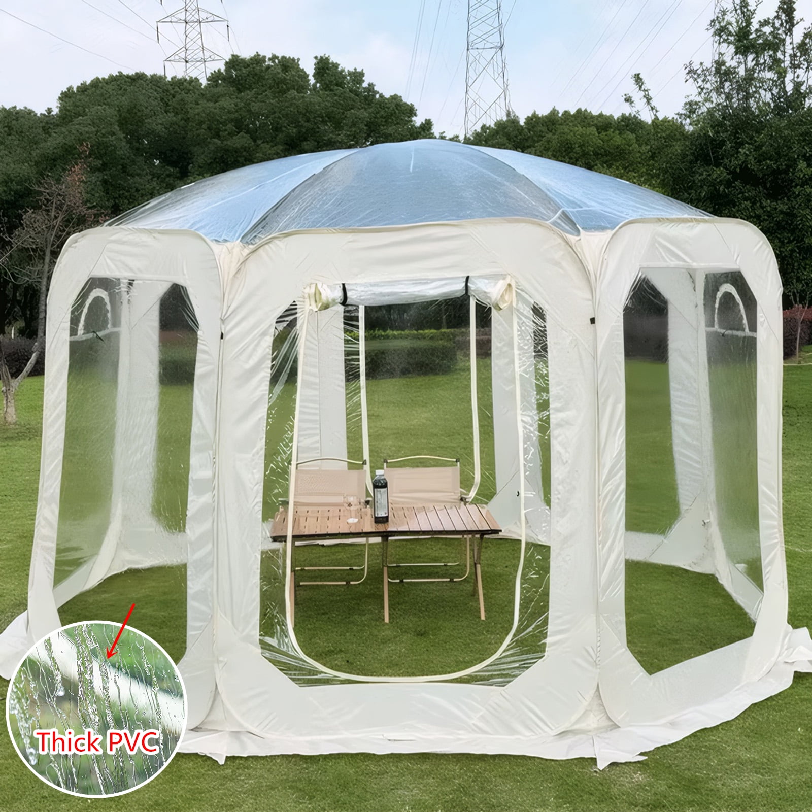 Pop Up Bubble Tent, Clear PVC Bubble Tent Gazebo, Outdoor Cold ...