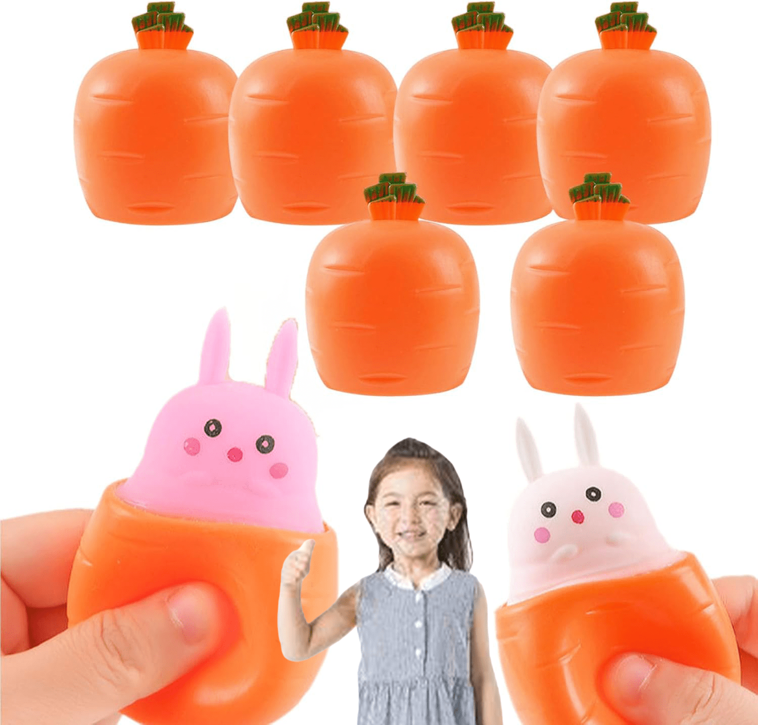 Pop up Bunny Toy, Squeeze Toys Squishes Carrot Rabbit, Pop Up Squishy ...
