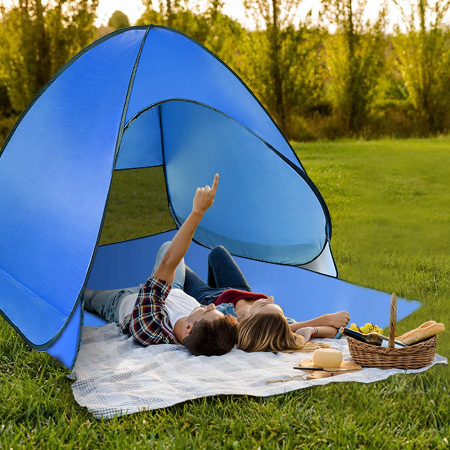 Pop Up Camping Tent TeqHome UPF 50+ UV Protection Shelter Waterproof Family Travel Tent ...