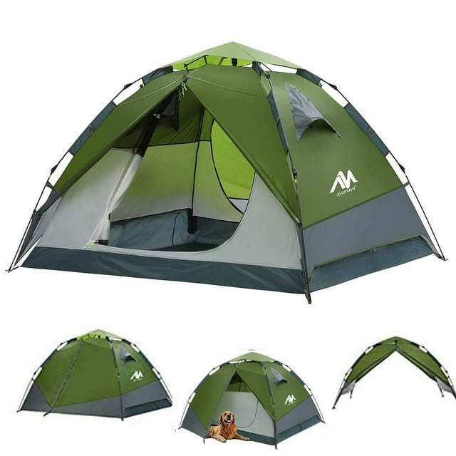 IC ICLOVER 3-4 Person Waterproof Pop Up Camping Tent, Automatic Setup ...