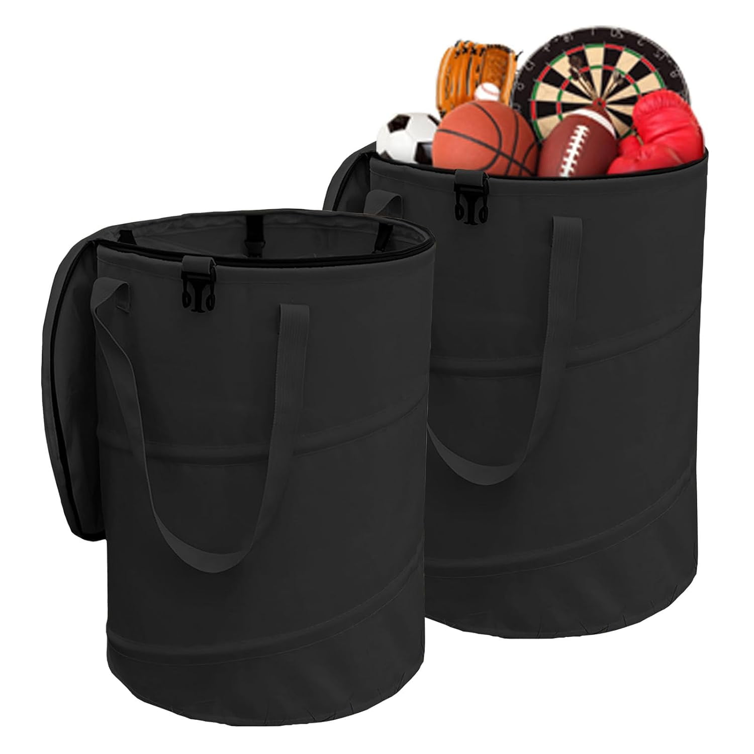 Pop up Camping Trash can with lid, 2-Pack Collapsible 24 Gallons Trash ...