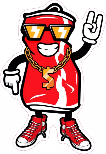 Pop Can Pimp W/Gold Dollar Sign Chain Sticker Window Decal Phone Decal ...