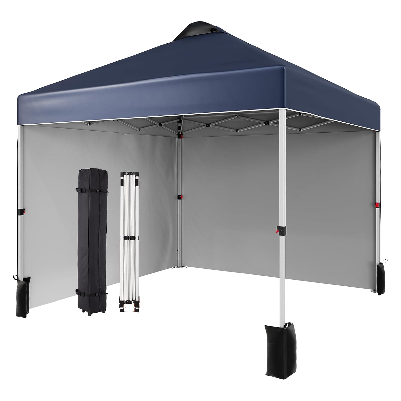 Pop Up Canopy 10'x10' Outdoor Sun Shade Instant Tent with 2 Sidewall ...
