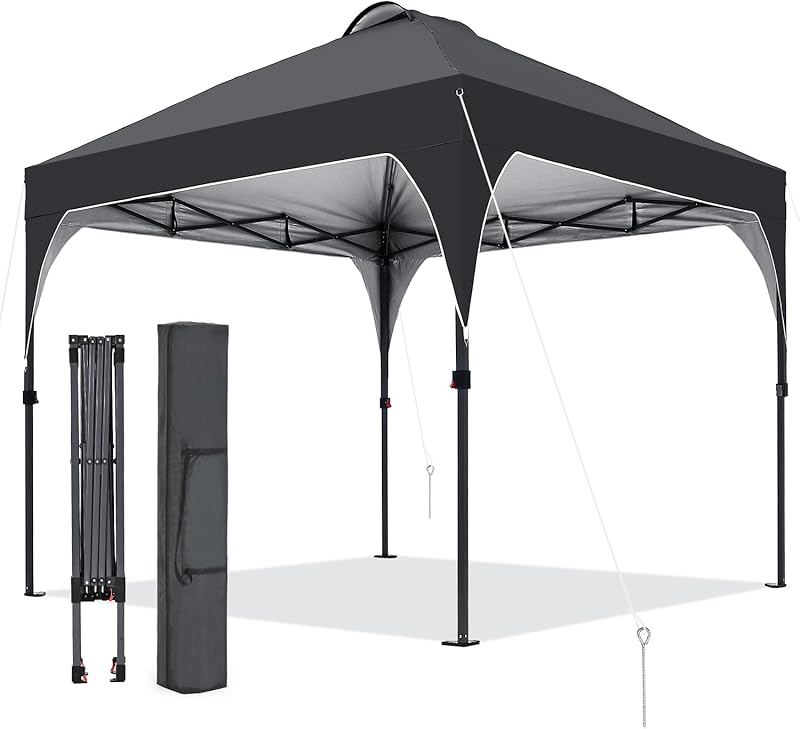 Pop Up Canopy, 8x8 FT Instant Outdoor Canopy Tent with Carrying Bag, 3 ...