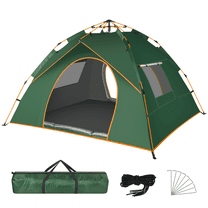 MARNUR Instant Tent 4-Person Camp Tent, Auto Setup Pop Up Tent, Waterproof, Huge Door & Windows ...