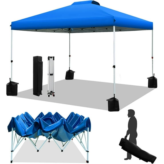 Pop up Canopy Tent 10x10ft, 1-Button Push Setup, Instant Portable ...