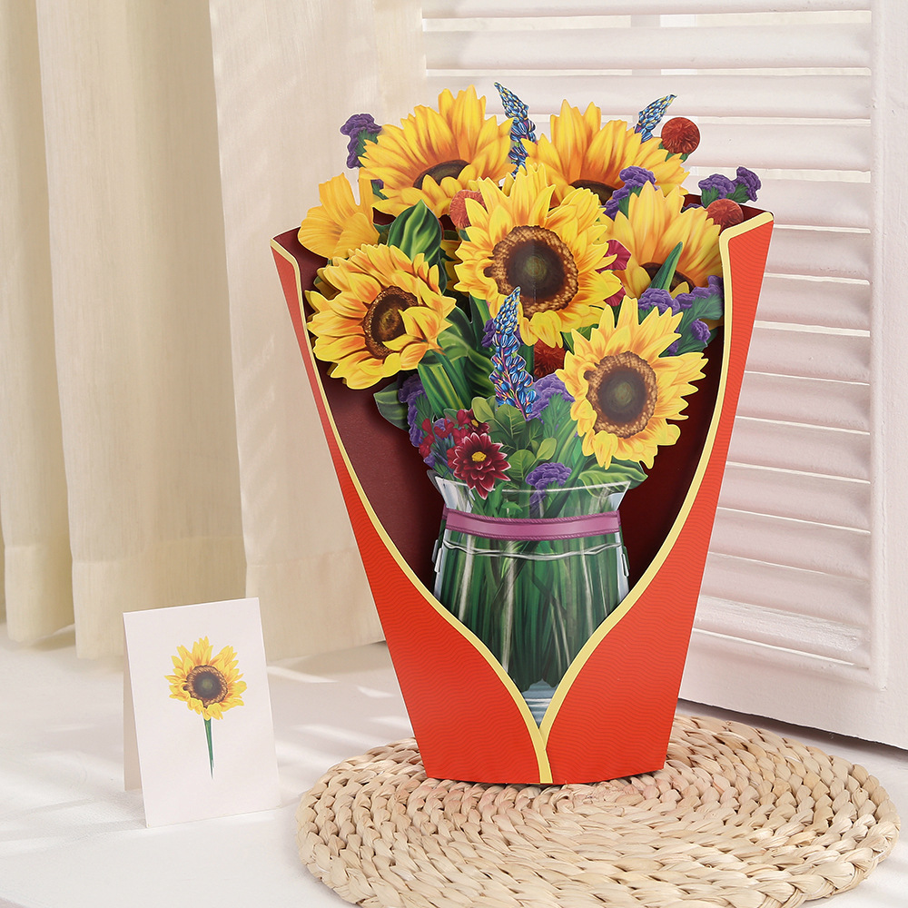 Pop Card, Buttercup and Butterfly, 12 "Life Size Forever Bouquet 3D Pop ...