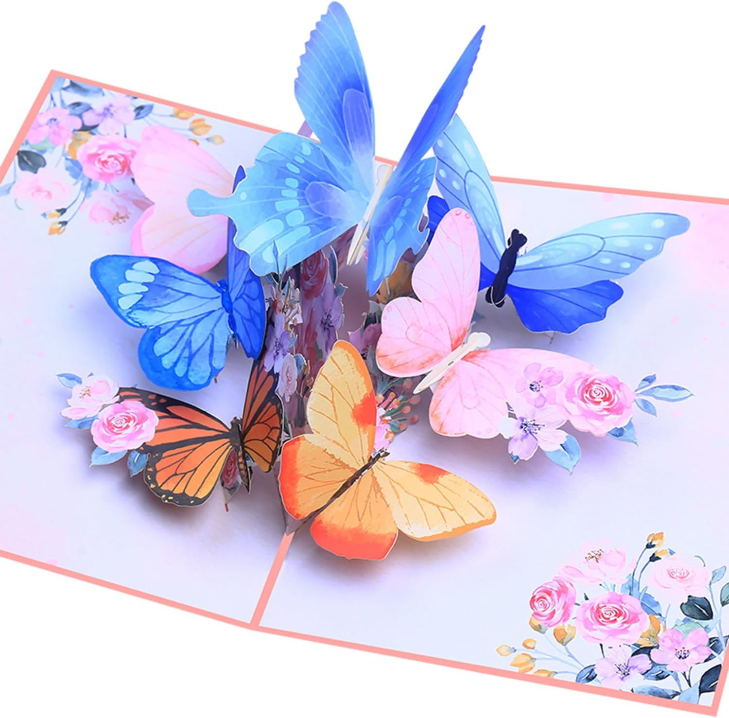 Pop Up Card, Butterfly and Flower 3D Greeting Card with Envelope for ...