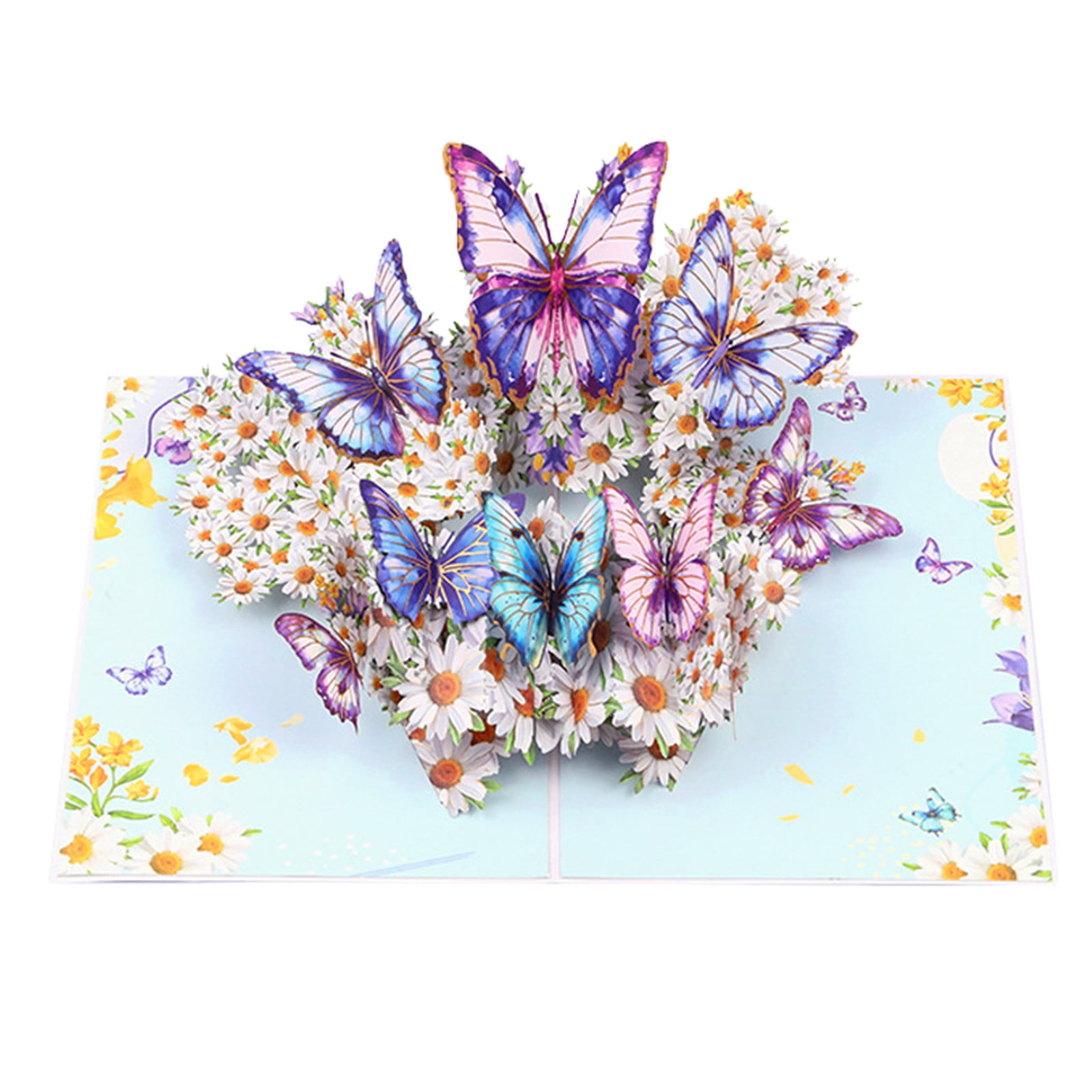 Pop Up Card, Butterfly and Flower 3D Greeting Card with Note Card for ...