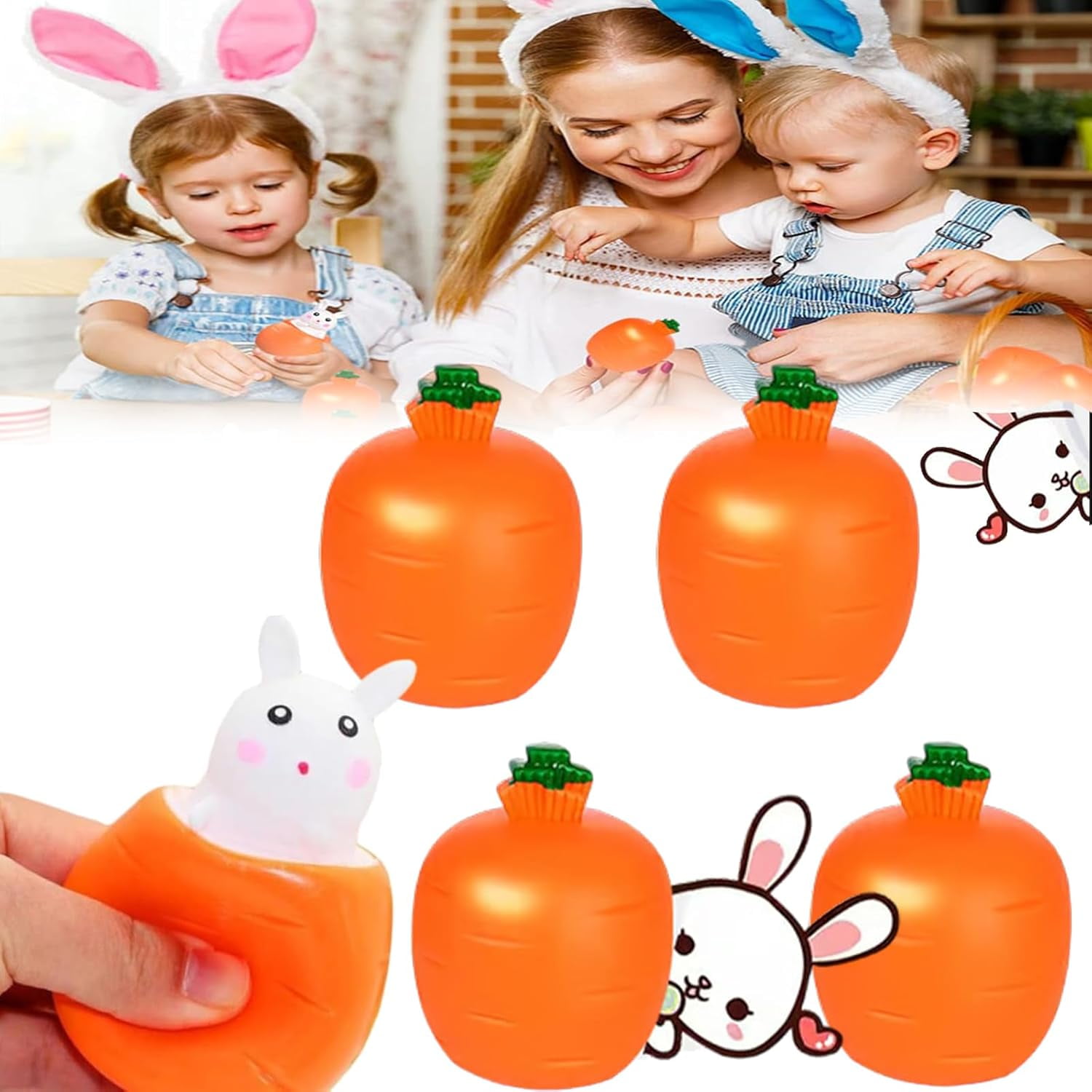 Pop Up Carrot Bunny, 2025 New Pop Up Bunny Toy, Easter Fidget Rabbit ...
