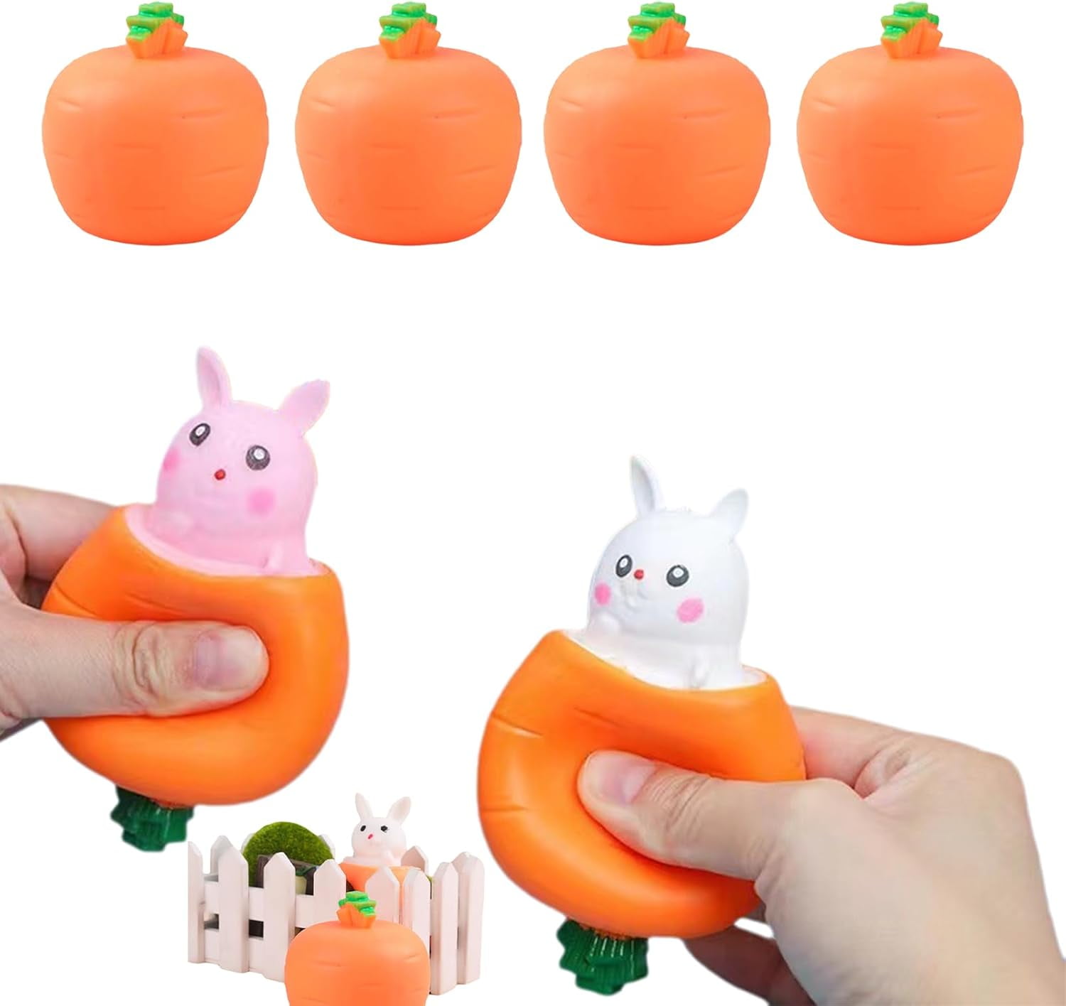 Pop up Carrot Bunny, Bunny Carrot Pop up Game, Easter Squeeze Toys, Pop ...
