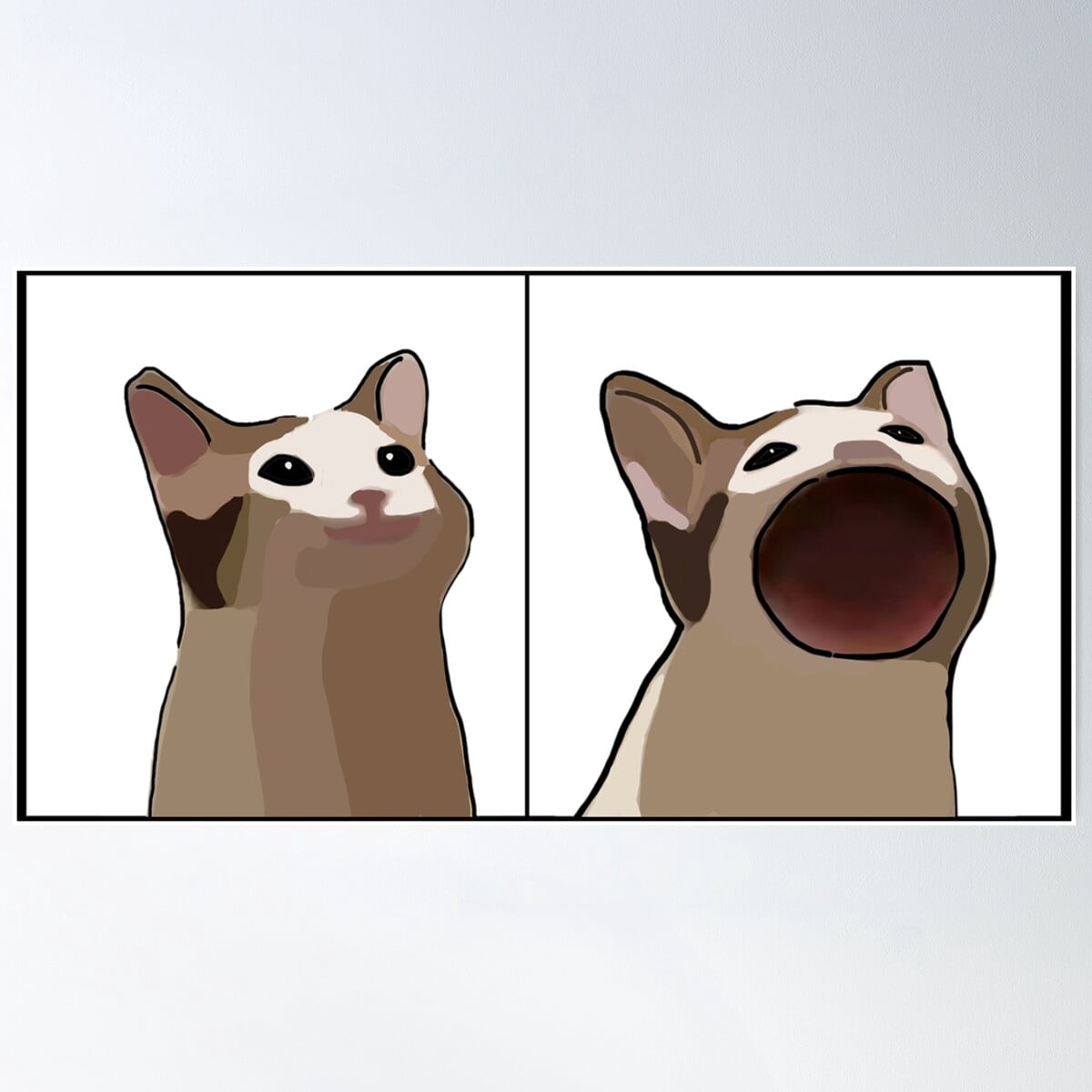 Pop Cat | Popping Cat Meme Poster Wall Art, Modern Wall Decor For ...