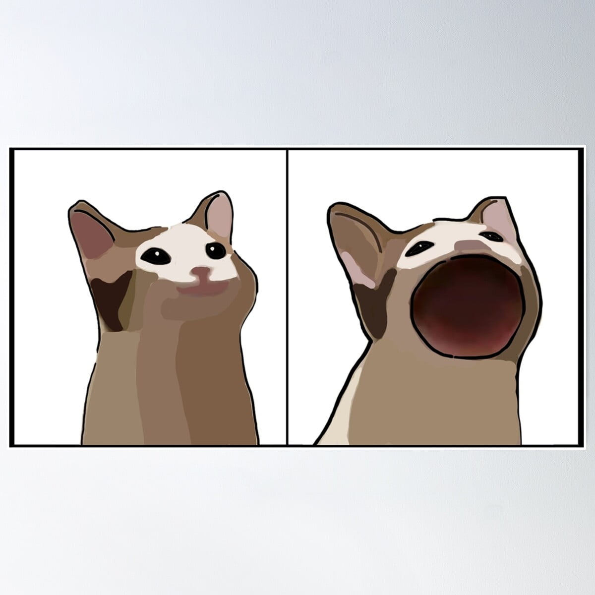Pop Cat | Popping Cat Meme Poster Wall Art, Modern Wall Decor For ...