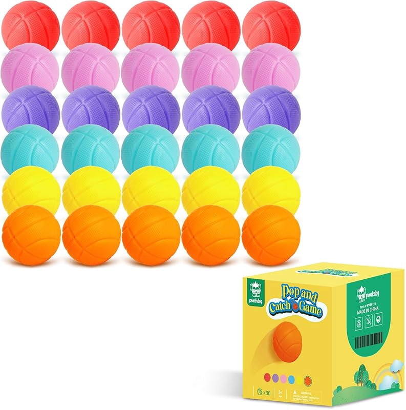 Pop and Catch Ball Game with 24 Balls and 4 Catch Launcher Baskets ...