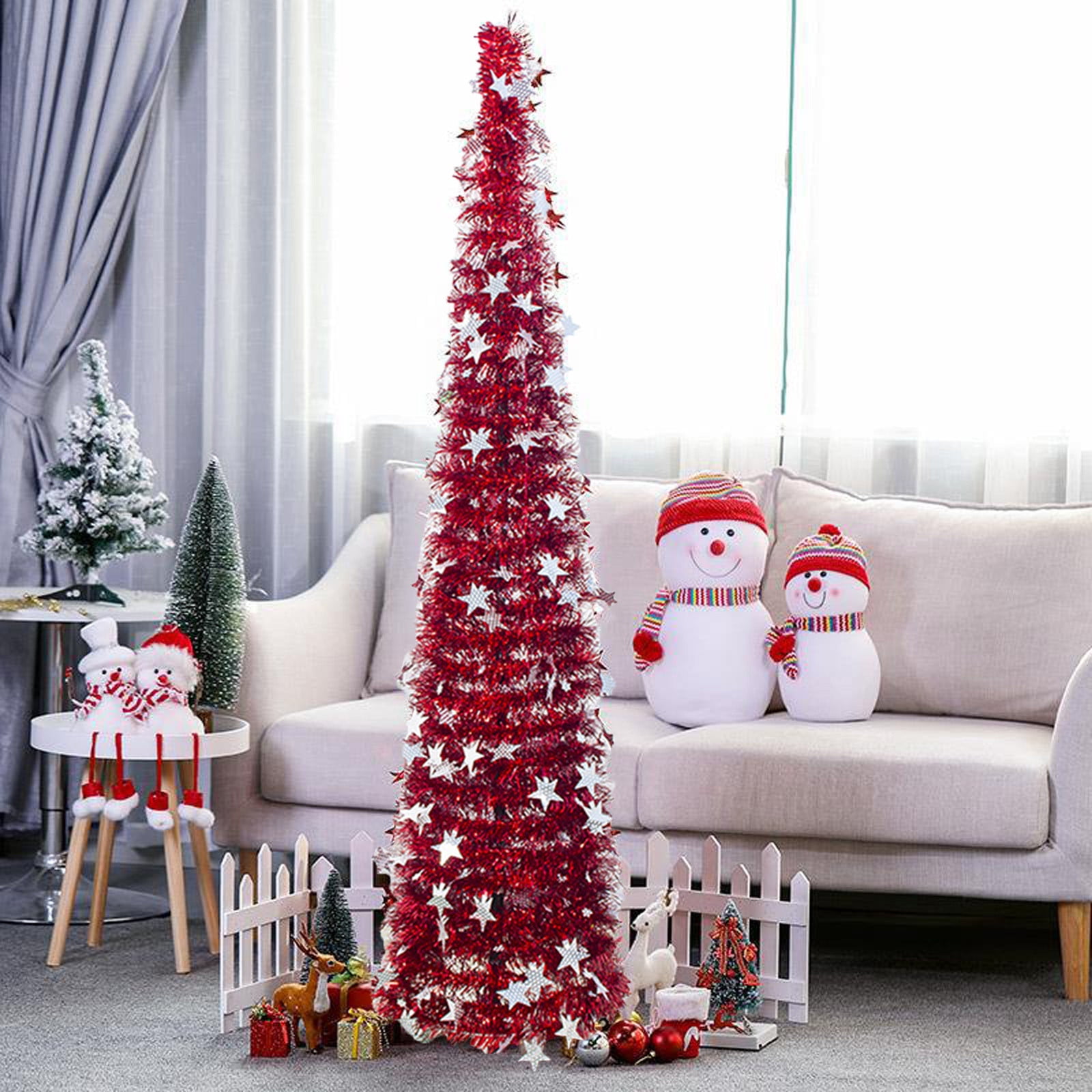 Pop Up Christmas Tree, 59x13.7x13.7in Collapsible Artificial Christmas ...